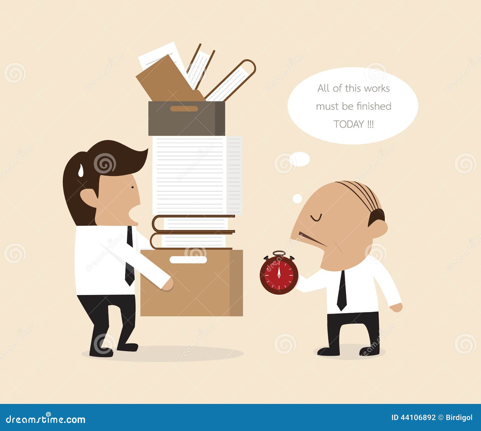 Boss and employee stock illustration. Illustration of punish - 44106892