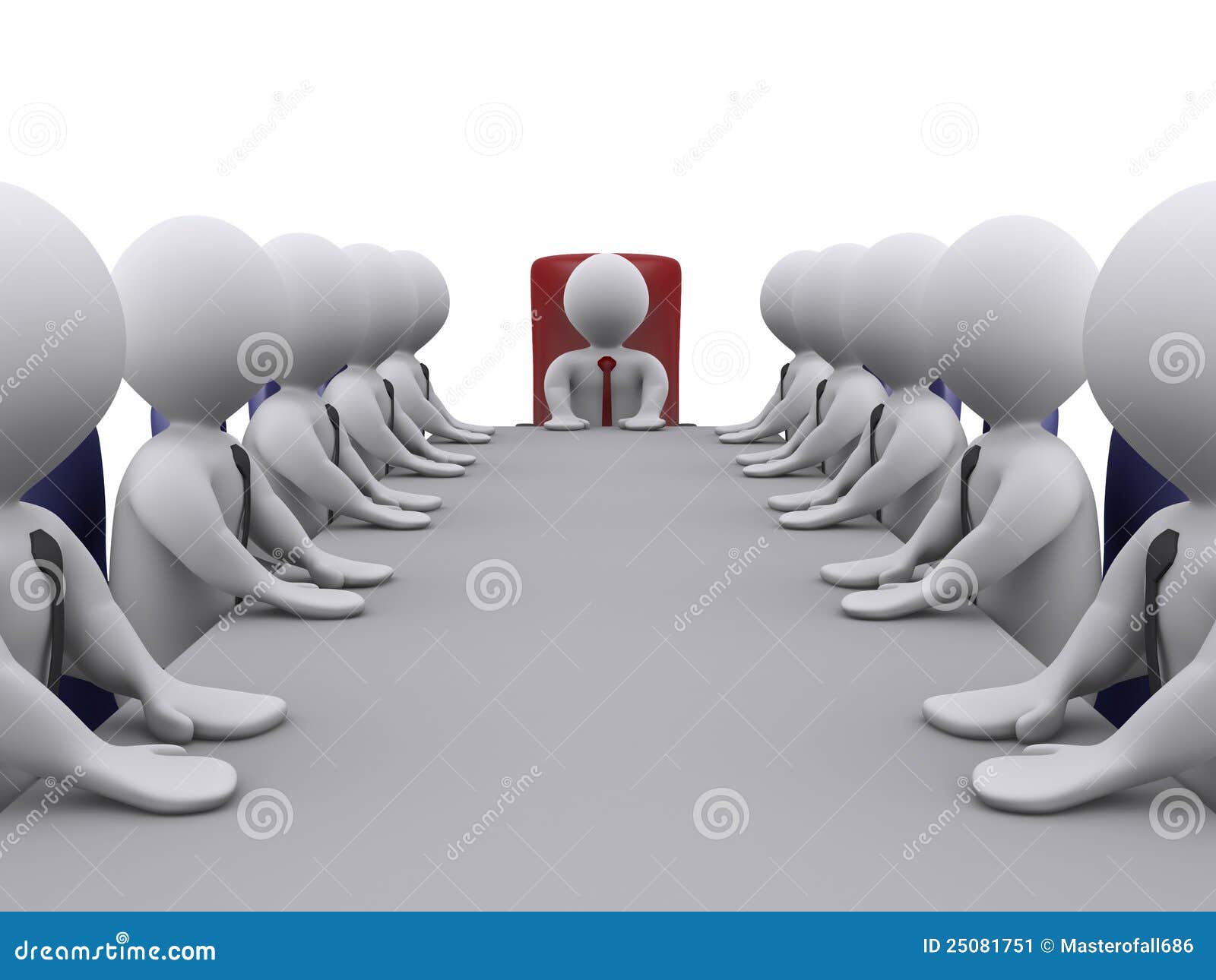 Boss and Employees in a Meeting Stock Illustration - Illustration of ...