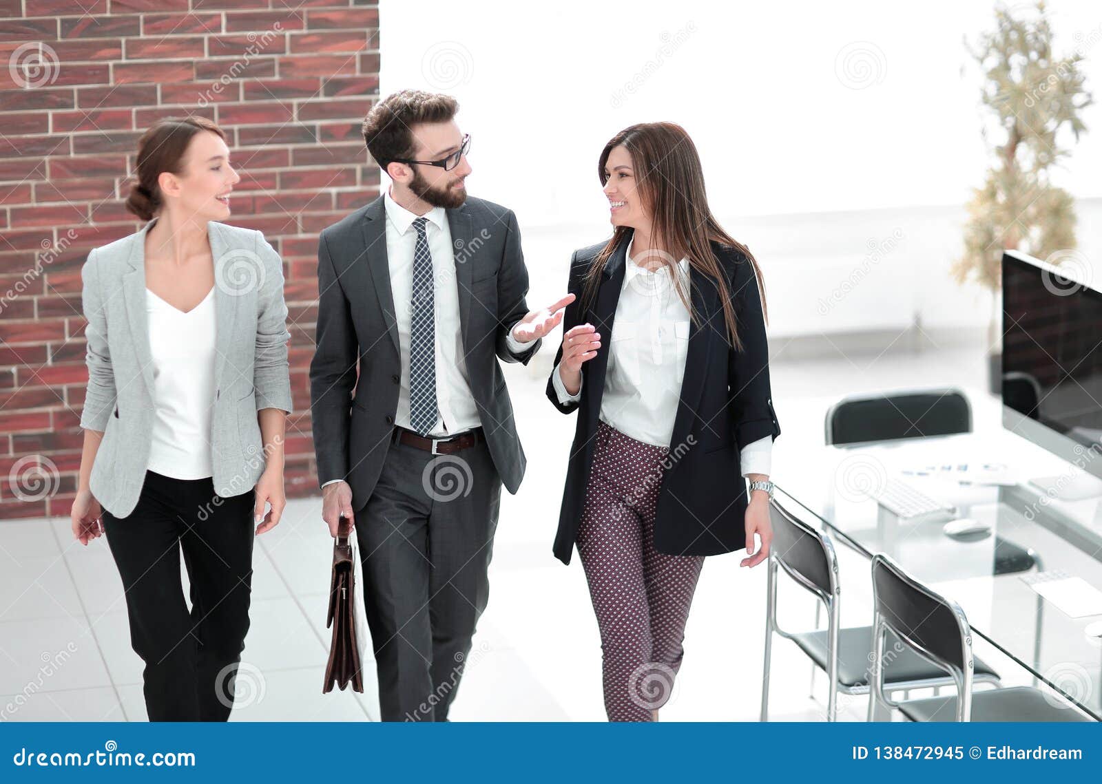 Boss and Employees Walk Around the Office Stock Image - Image of lawyer ...