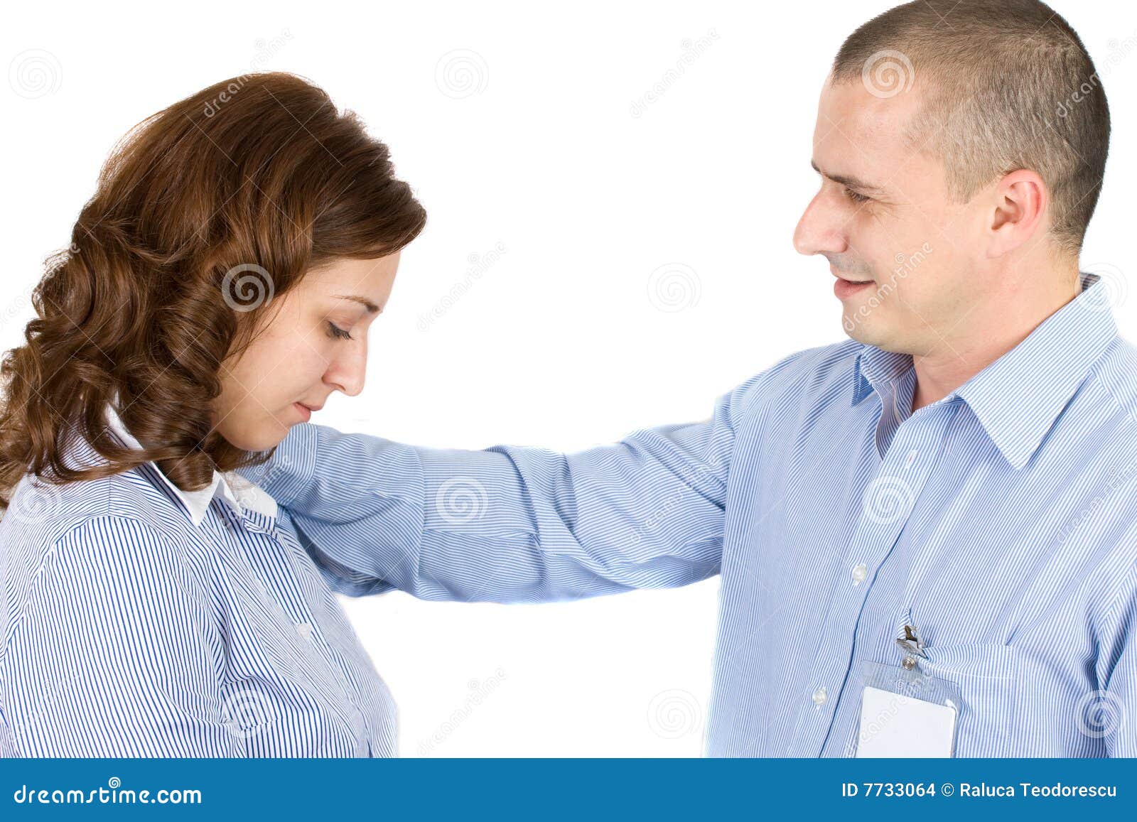 Boss Encouraging an Employee Stock Photo - Image of pointing, business ...