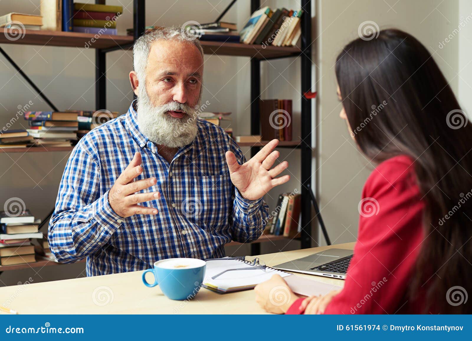 Boss Explaining Something To Young Worker Stock Photo - Image of boss ...