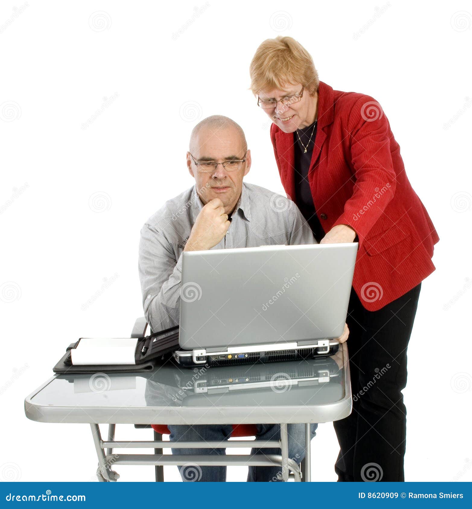 Boss is Explaining Work with a Male Secretary Stock Image - Image of ...