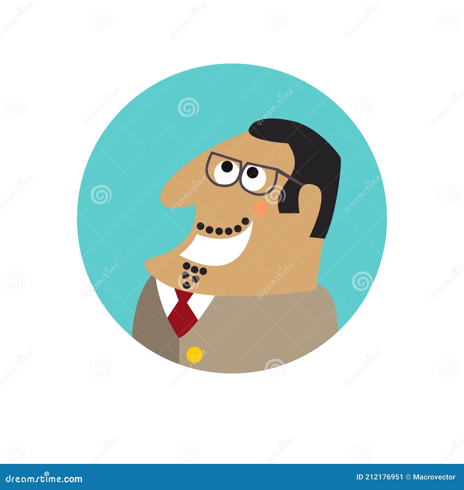 Boss Face Flat Icon stock vector. Illustration of staff - 212176951
