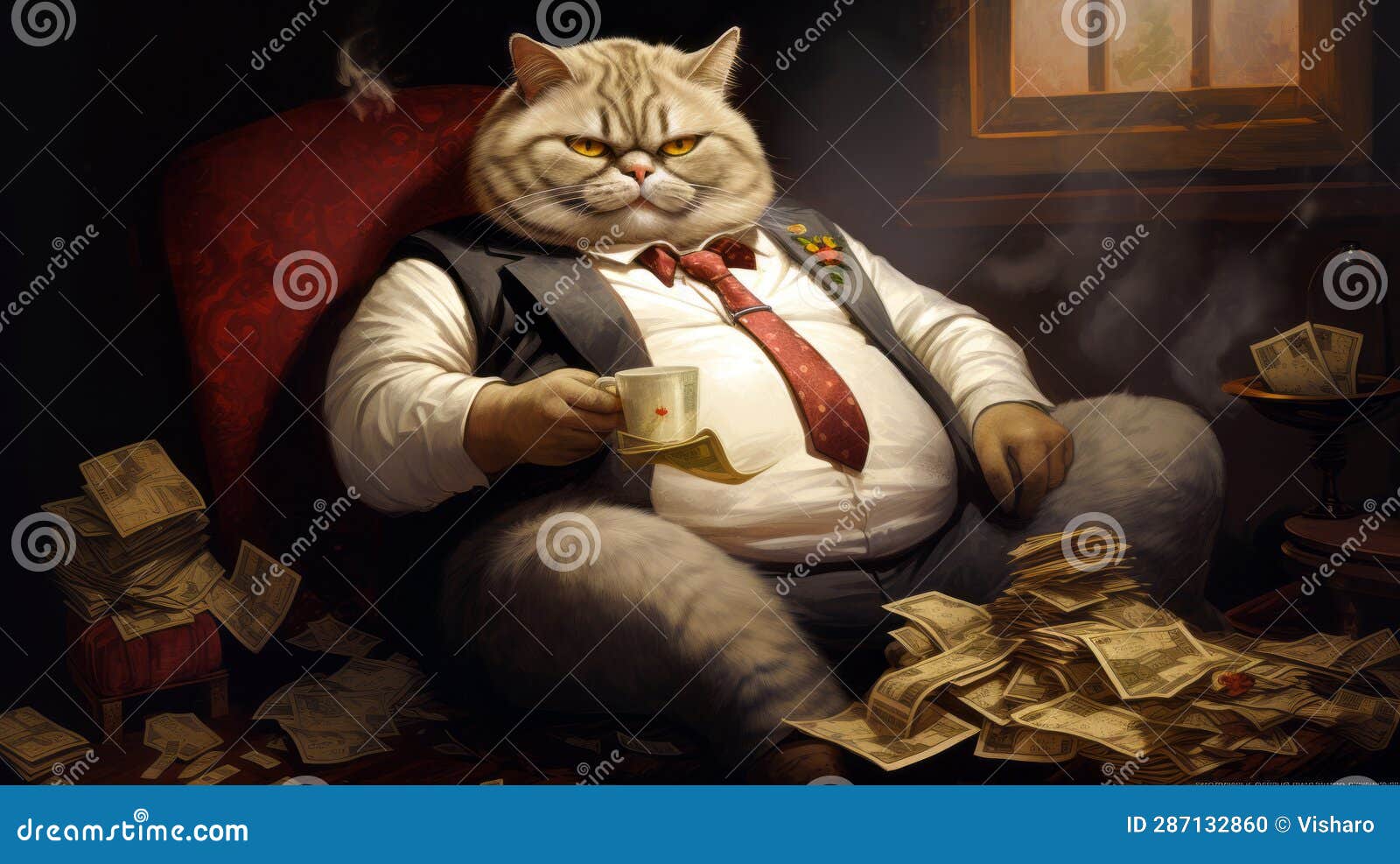 Boss fat cat stock illustration. Illustration of money - 287132860