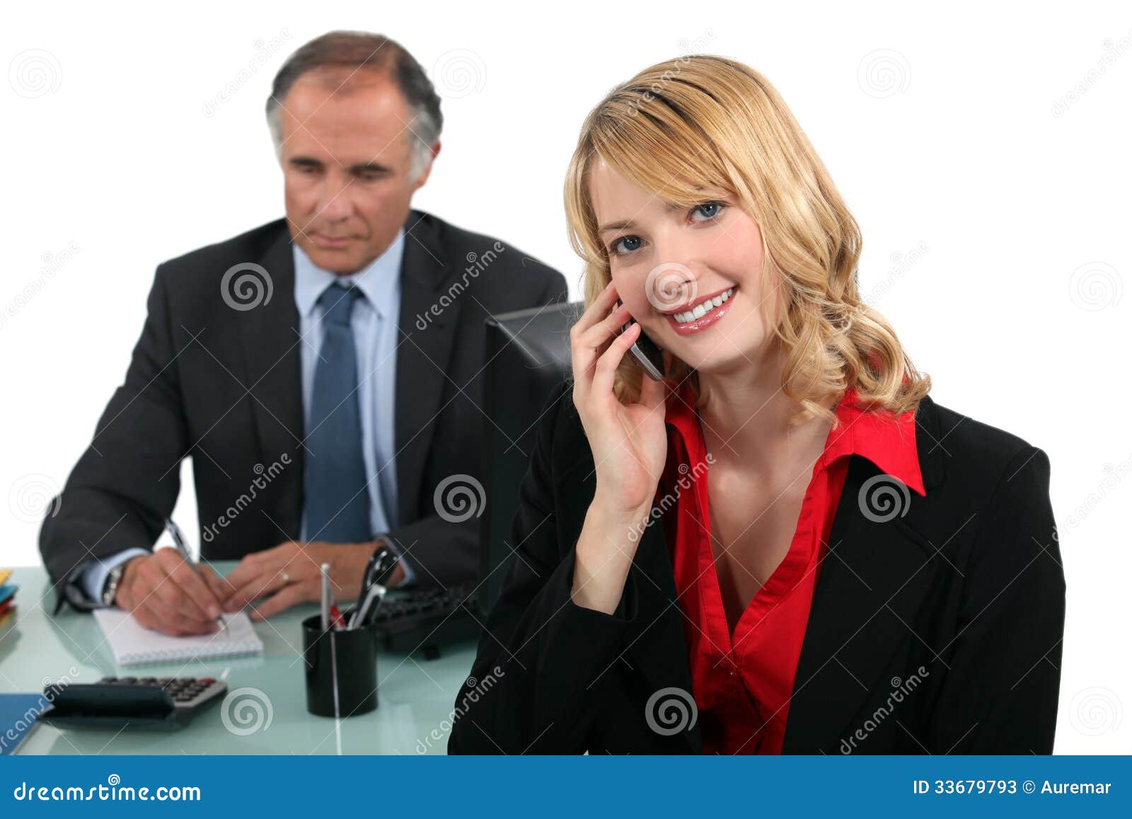 Boss and female assistant stock image. Image of office - 33679793