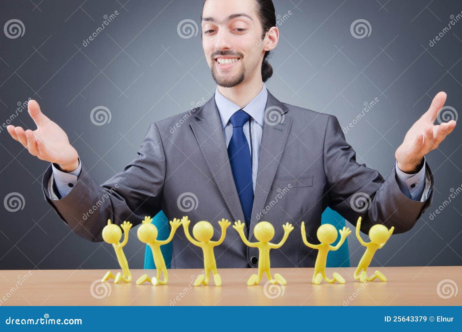 Boss with Figures of Subordinates Stock Image - Image of discussion ...