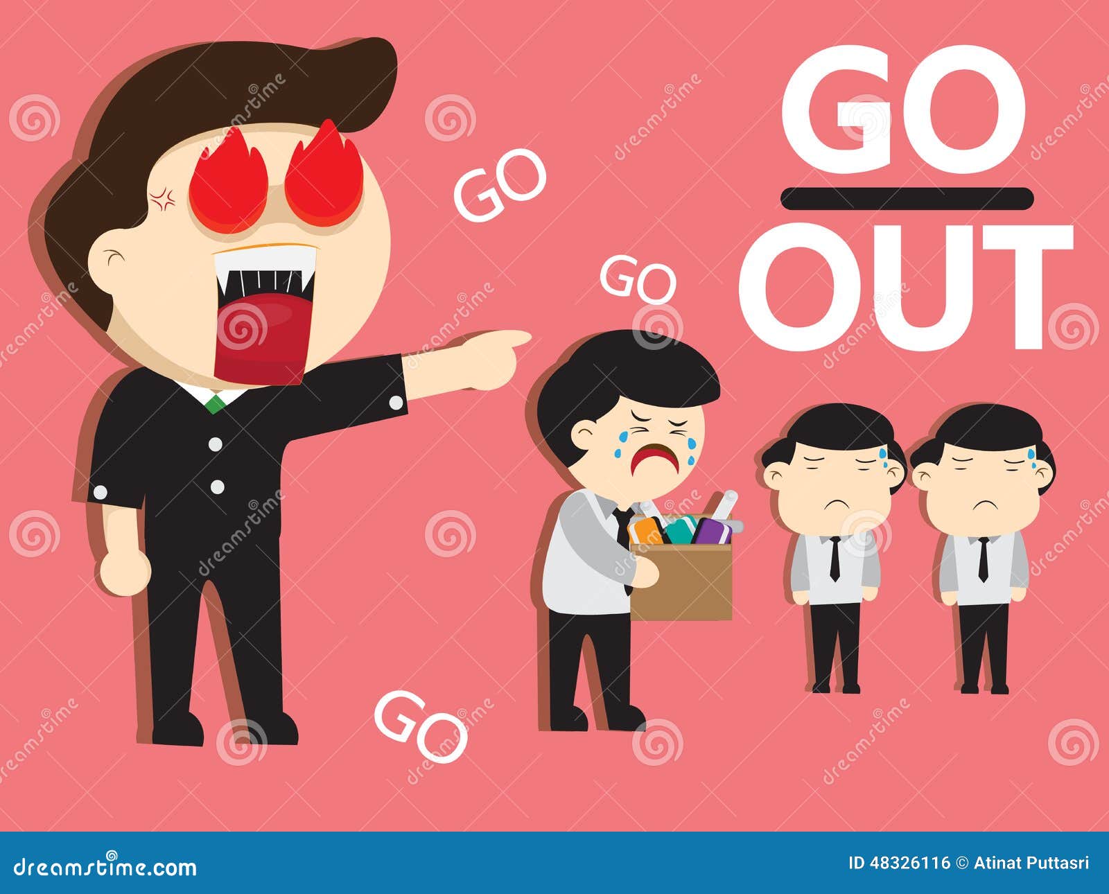 Boss fired from his job stock illustration. Illustration of worker ...
