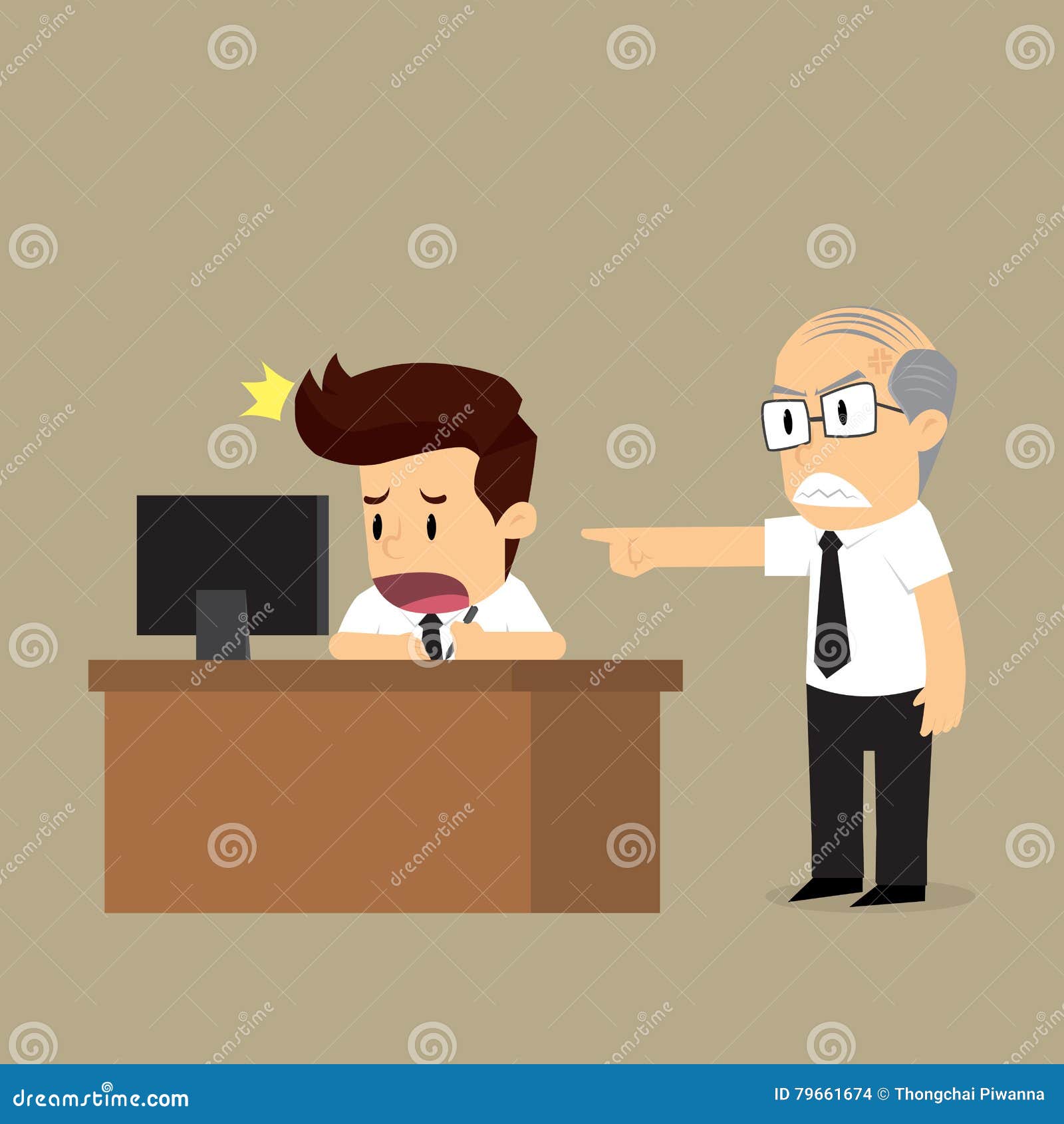 The Boss Forced To Work Hard Stock Vector - Illustration of management ...