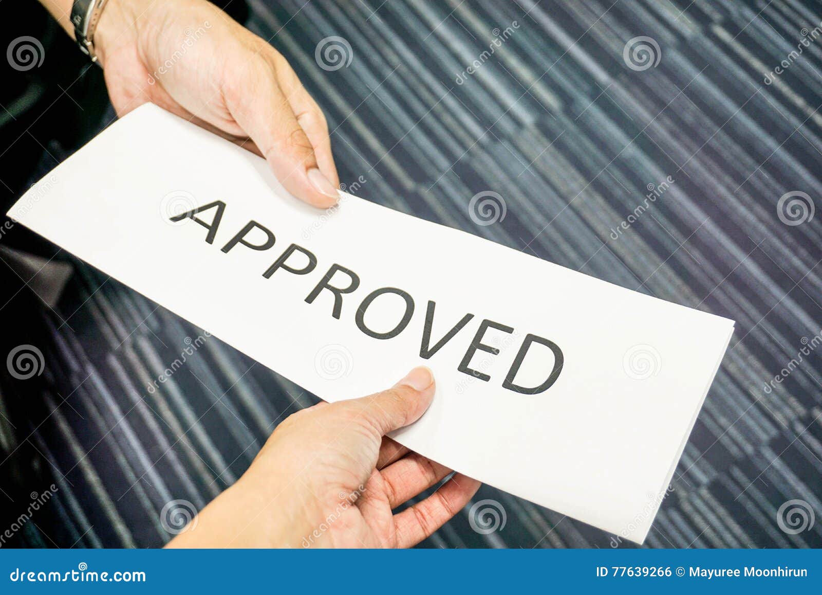 Boss Give the Employee the Approval Stock Photo - Image of giving ...