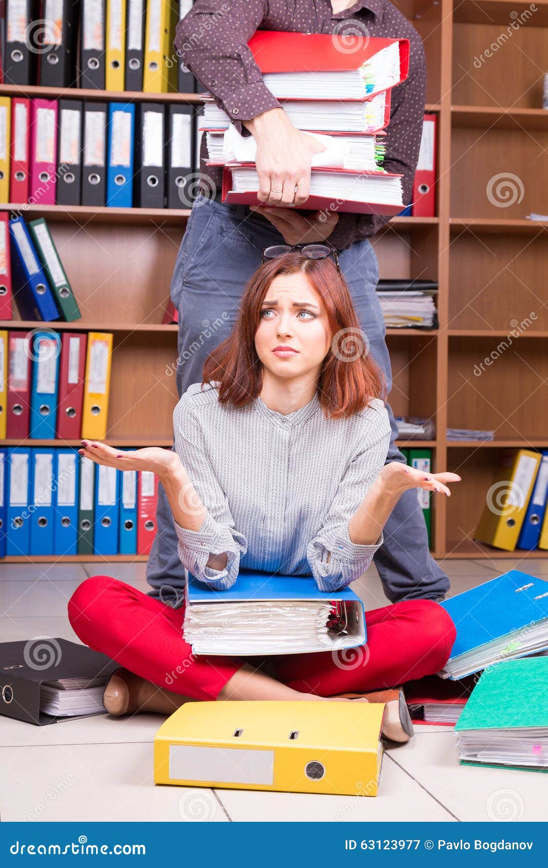 When Boss Gives Additional Work Stock Image - Image of business, papers ...