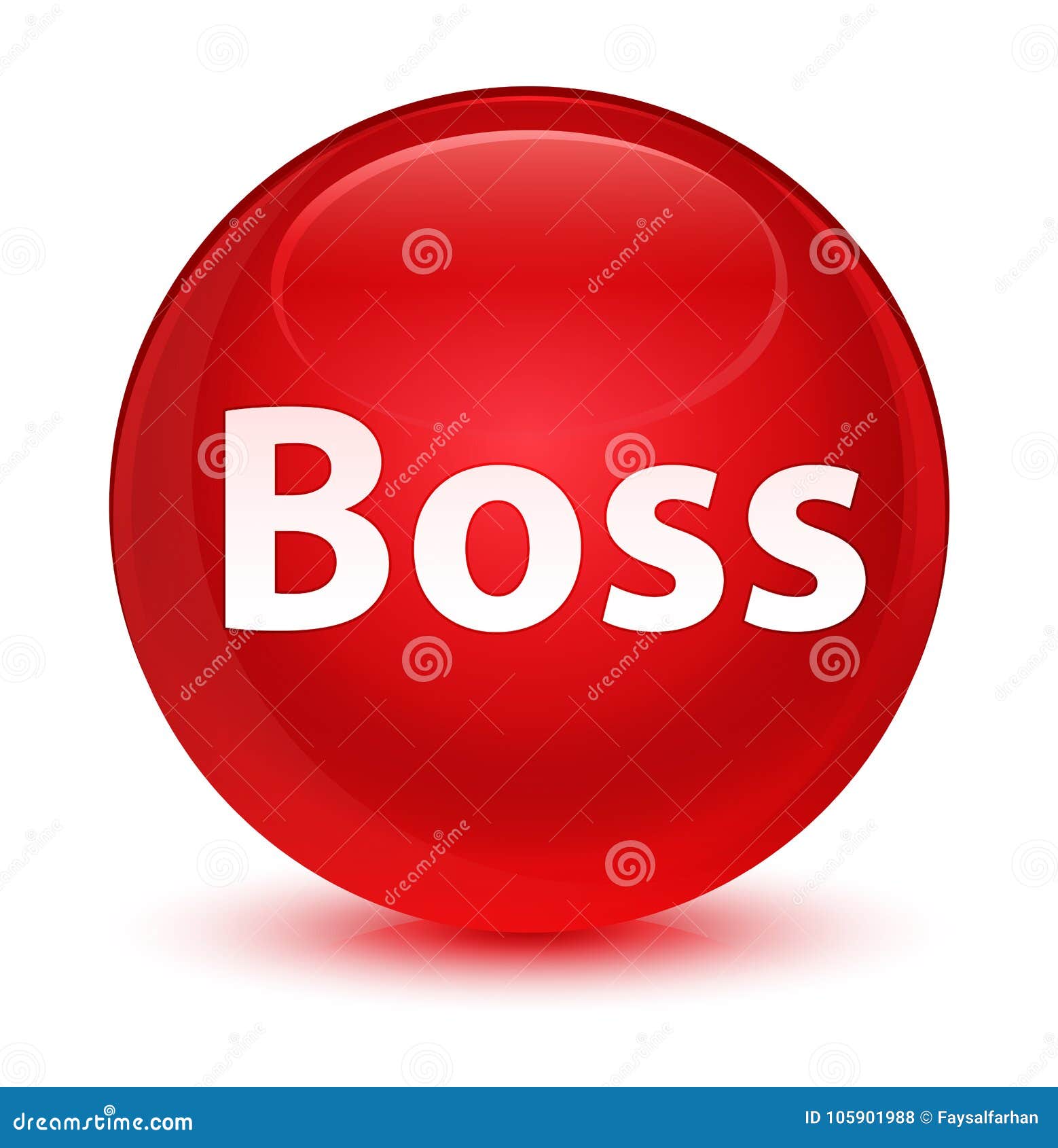 Boss Glassy Red Round Button Stock Illustration - Illustration of word ...