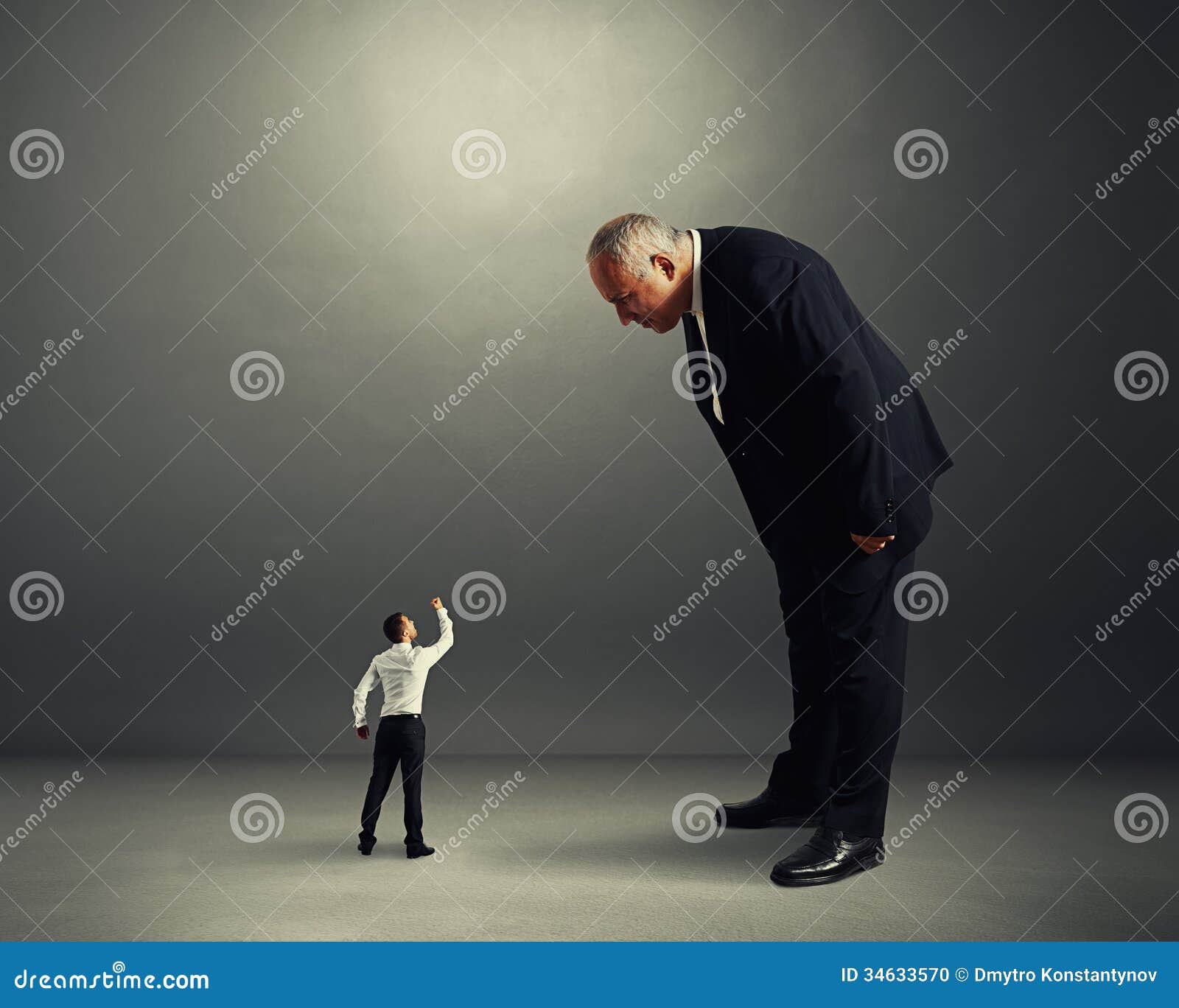Boss Good Looking at Small Worker Stock Photo - Image of director ...