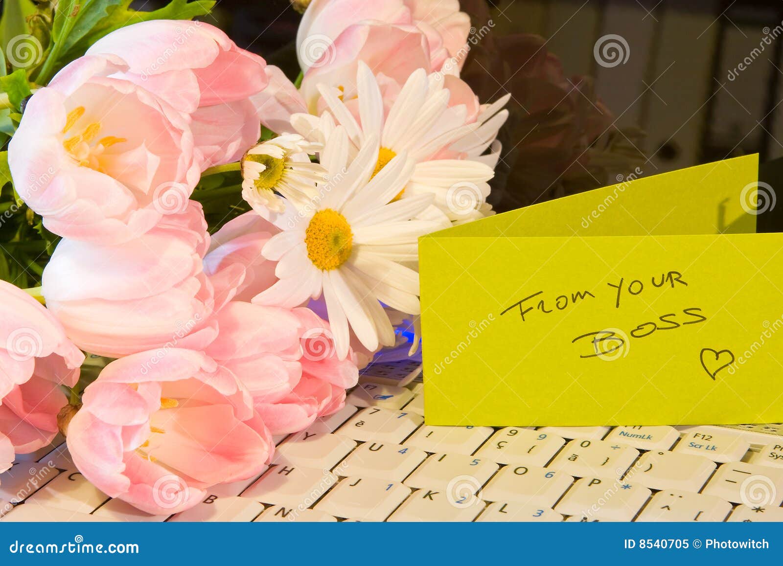 Boss gratitude stock image. Image of laptop, card, appreciation - 8540705