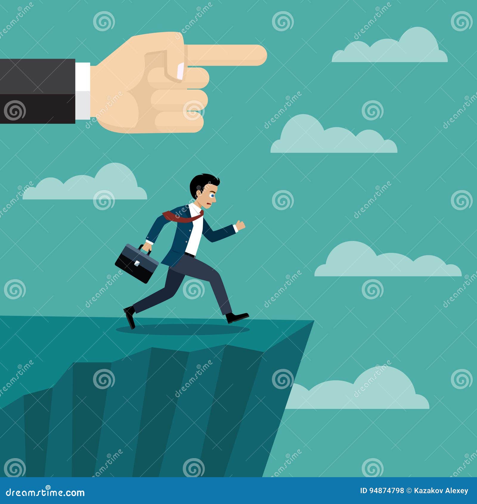 Two Big Boss Hand Are Holding Male And Female Office Workers For ...