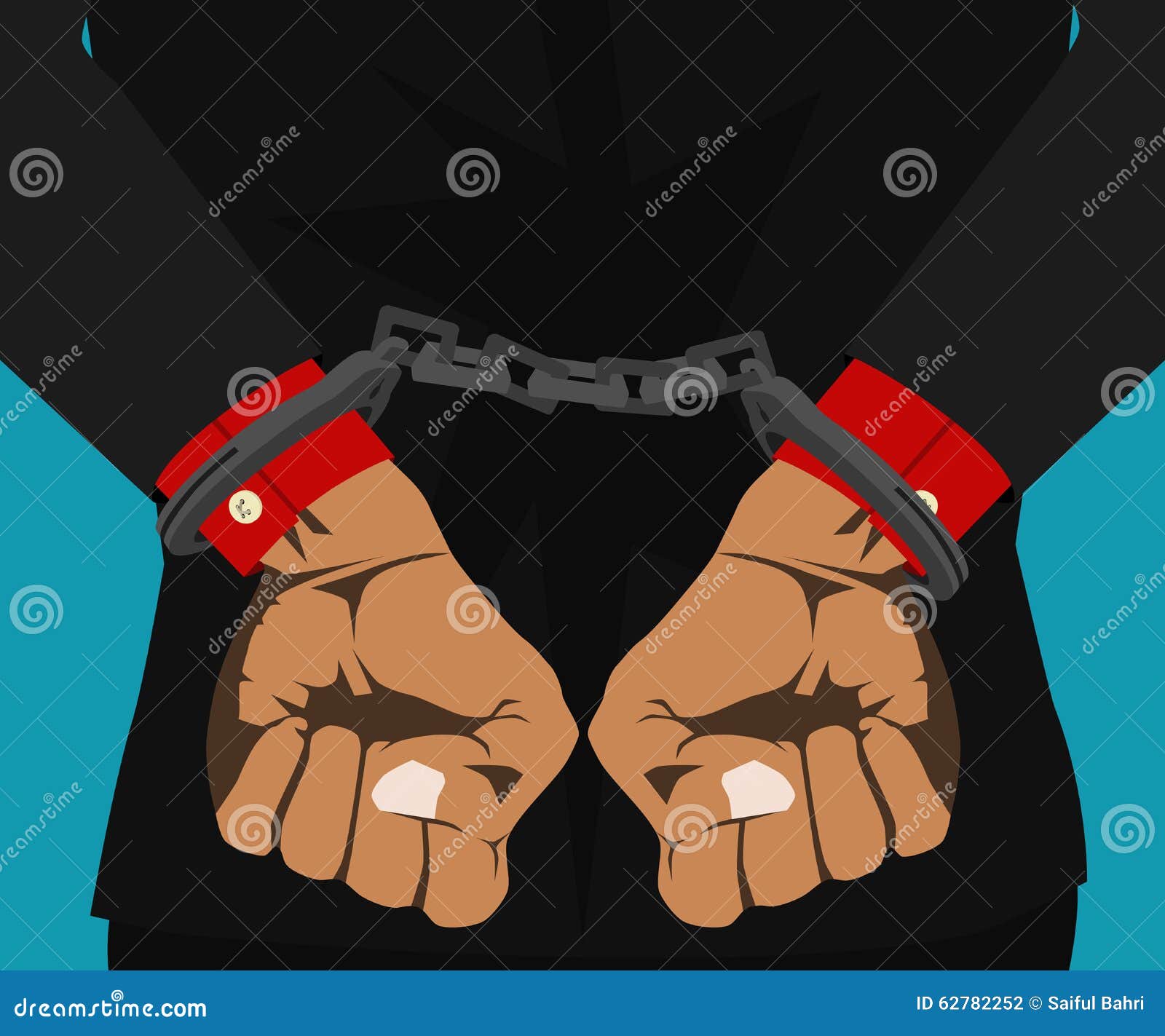 The Hands Of A Corrupt Handcuffed Vector Illustration | CartoonDealer ...
