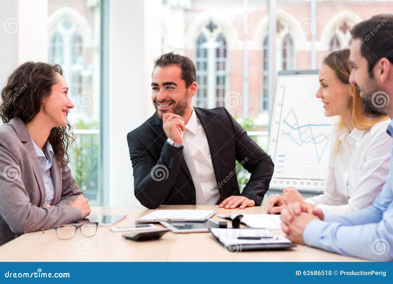 Boss Heading a Business Reunion with Partners Stock Photo - Image of ...