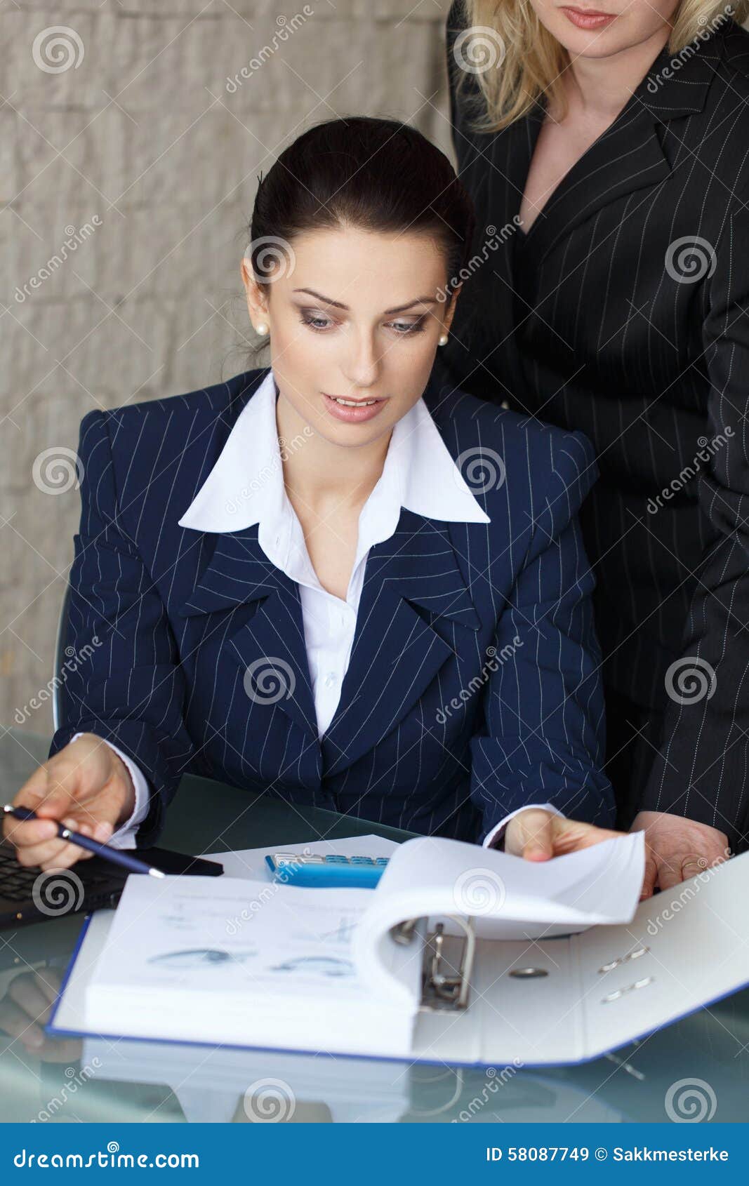 Boss Help To Employee with Catalog Stock Image - Image of mature ...