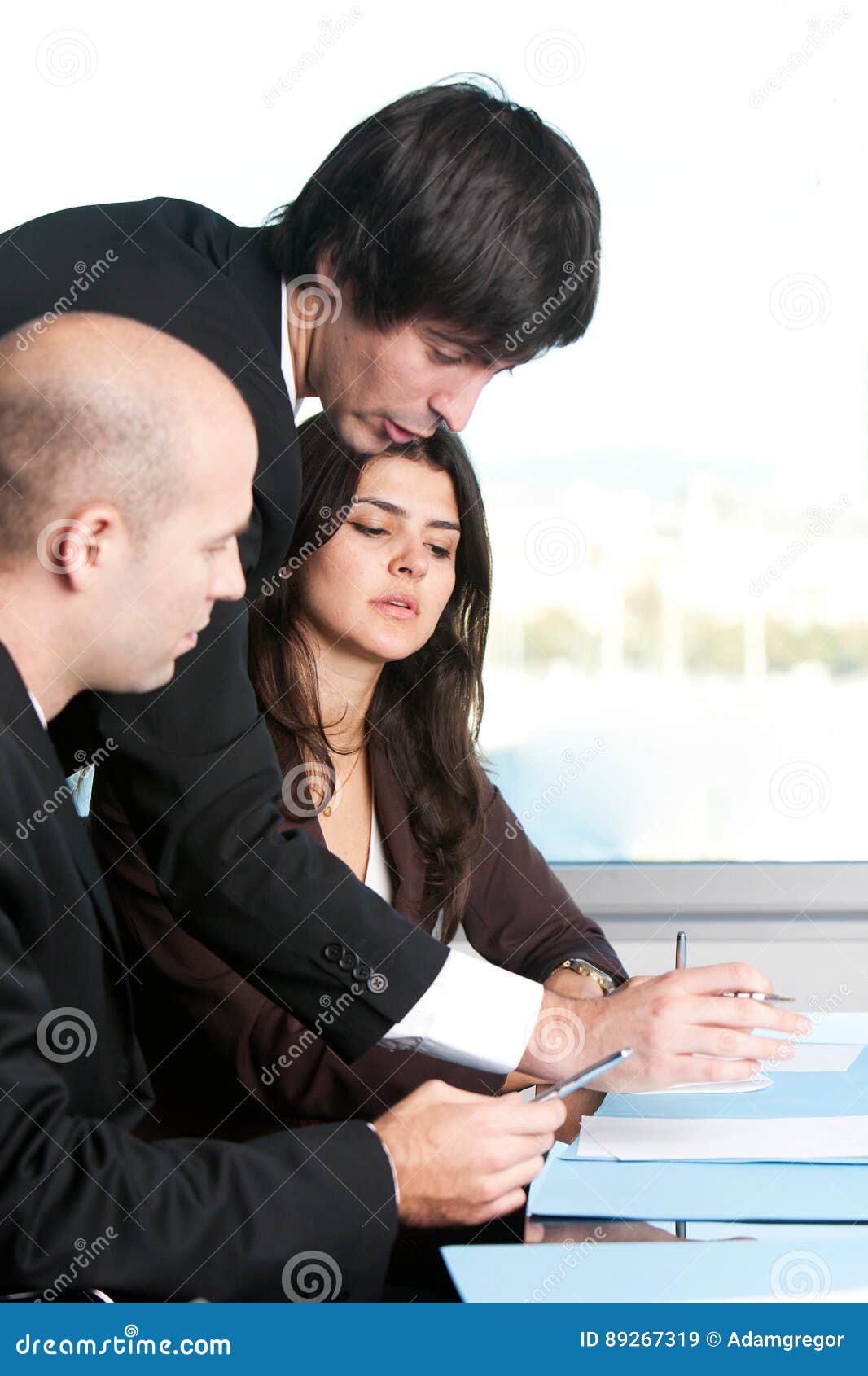 Boss helping his team stock image. Image of business - 89267319