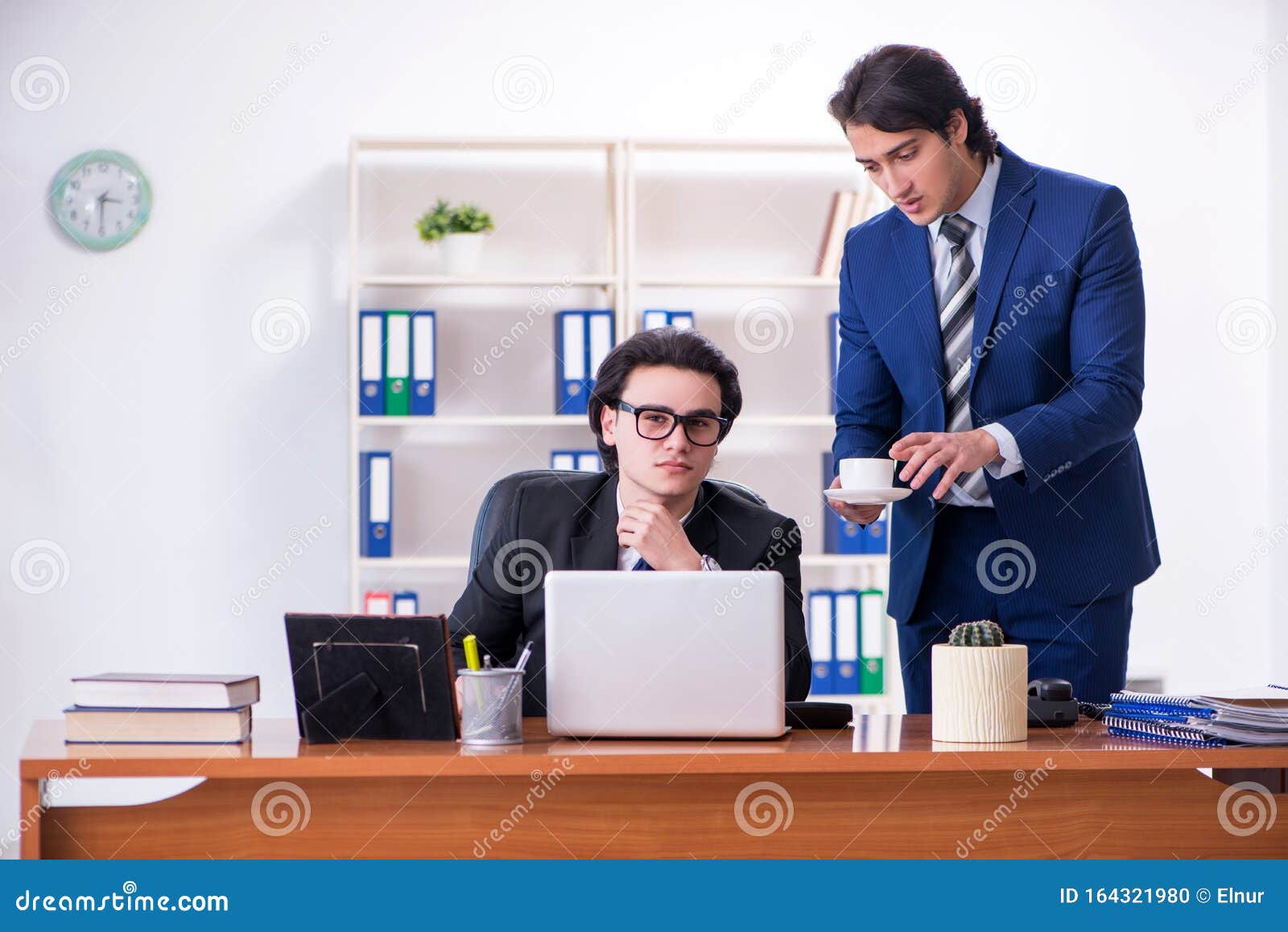 Boss and His Male Assistant Working in the Office Stock Photo - Image ...