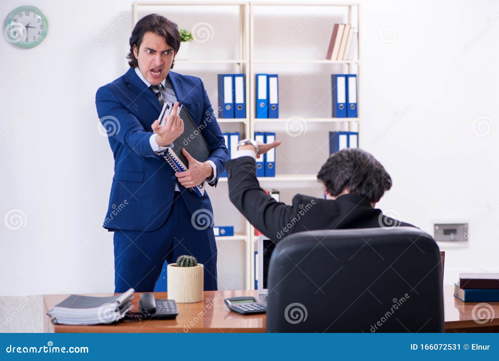 Boss and His Male Assistant Working in the Office Stock Image - Image ...