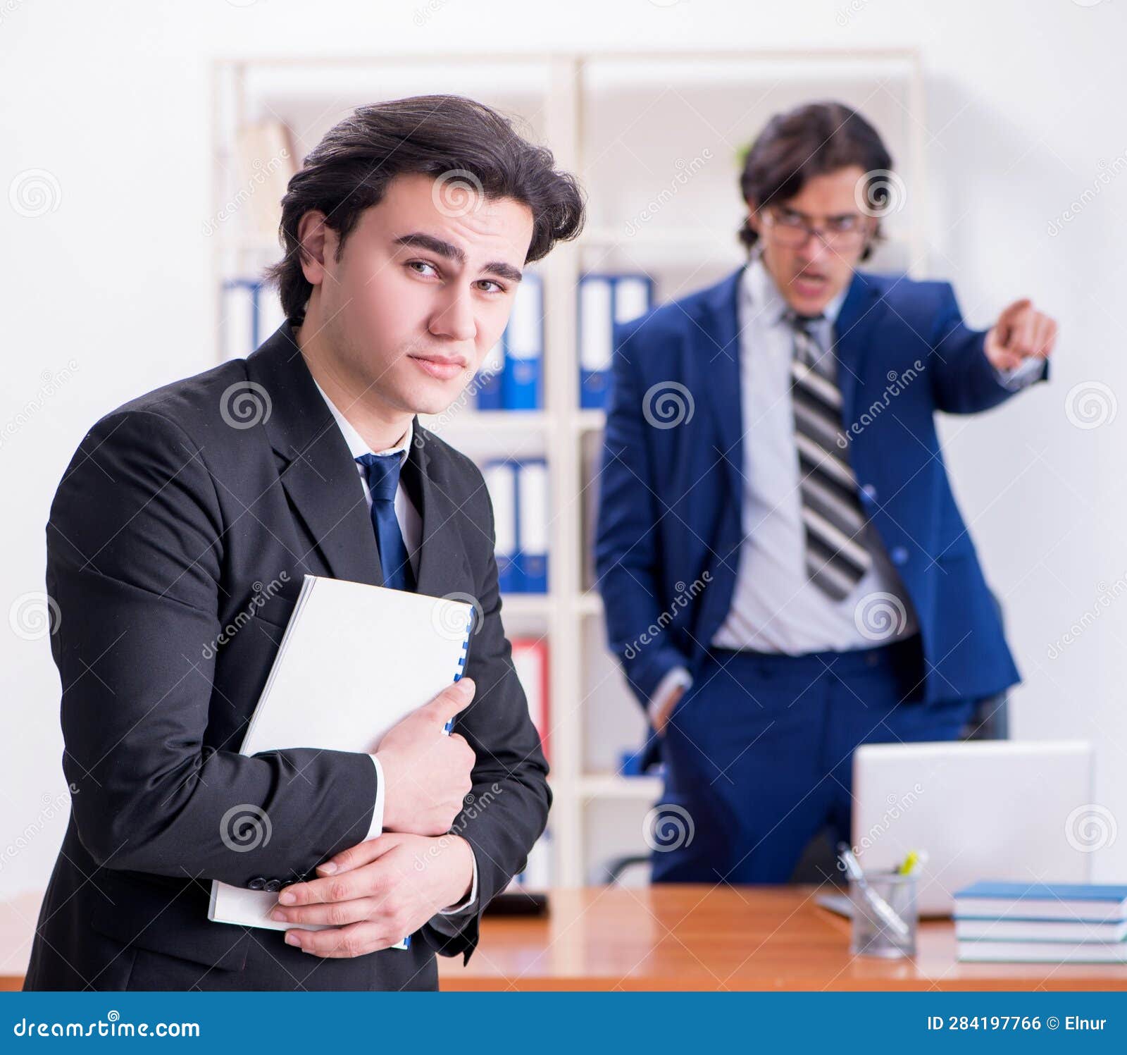 Boss and His Male Assistant Working in the Office Stock Photo - Image ...