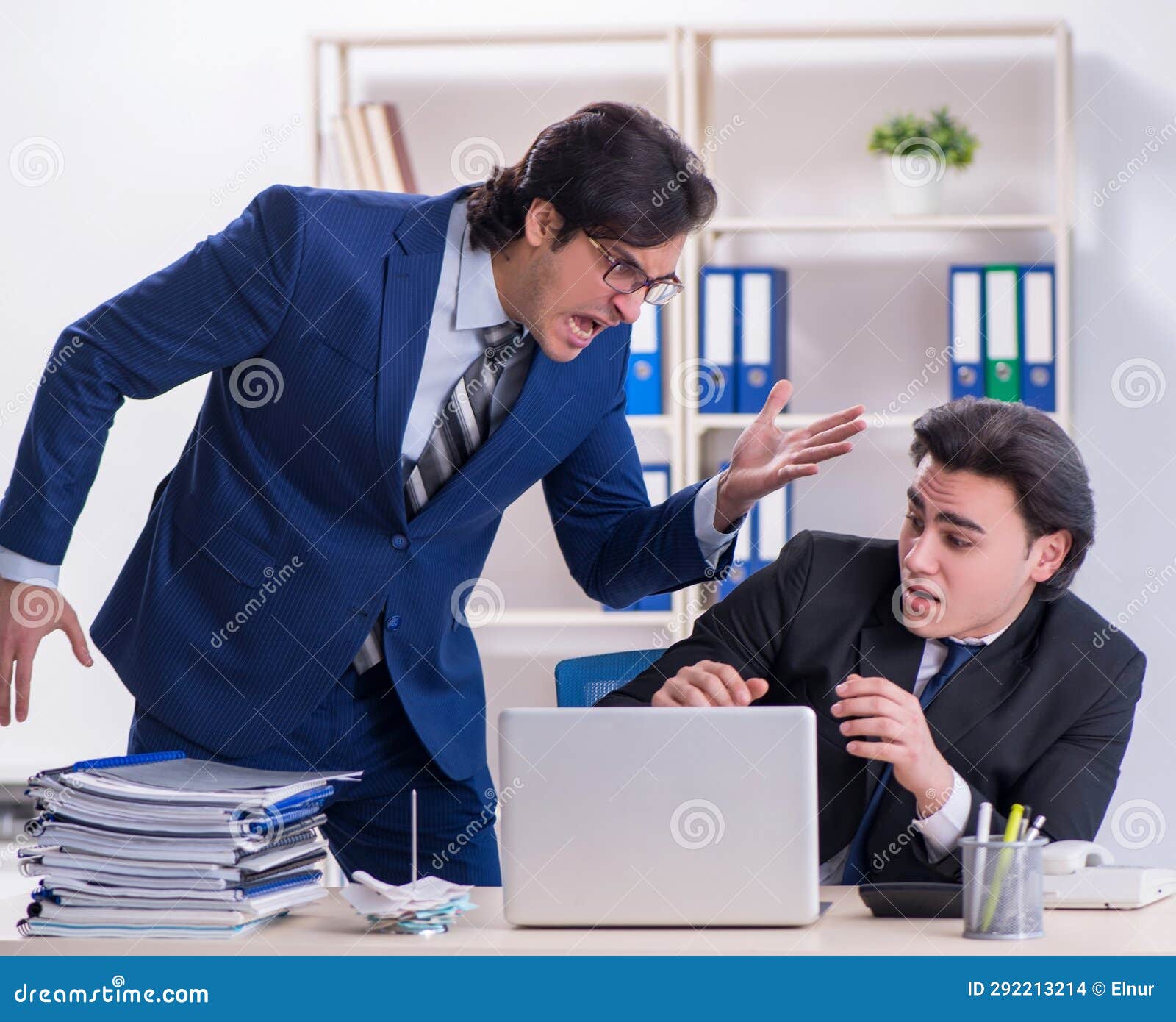 Boss and His Male Assistant Working in the Office Stock Photo - Image ...