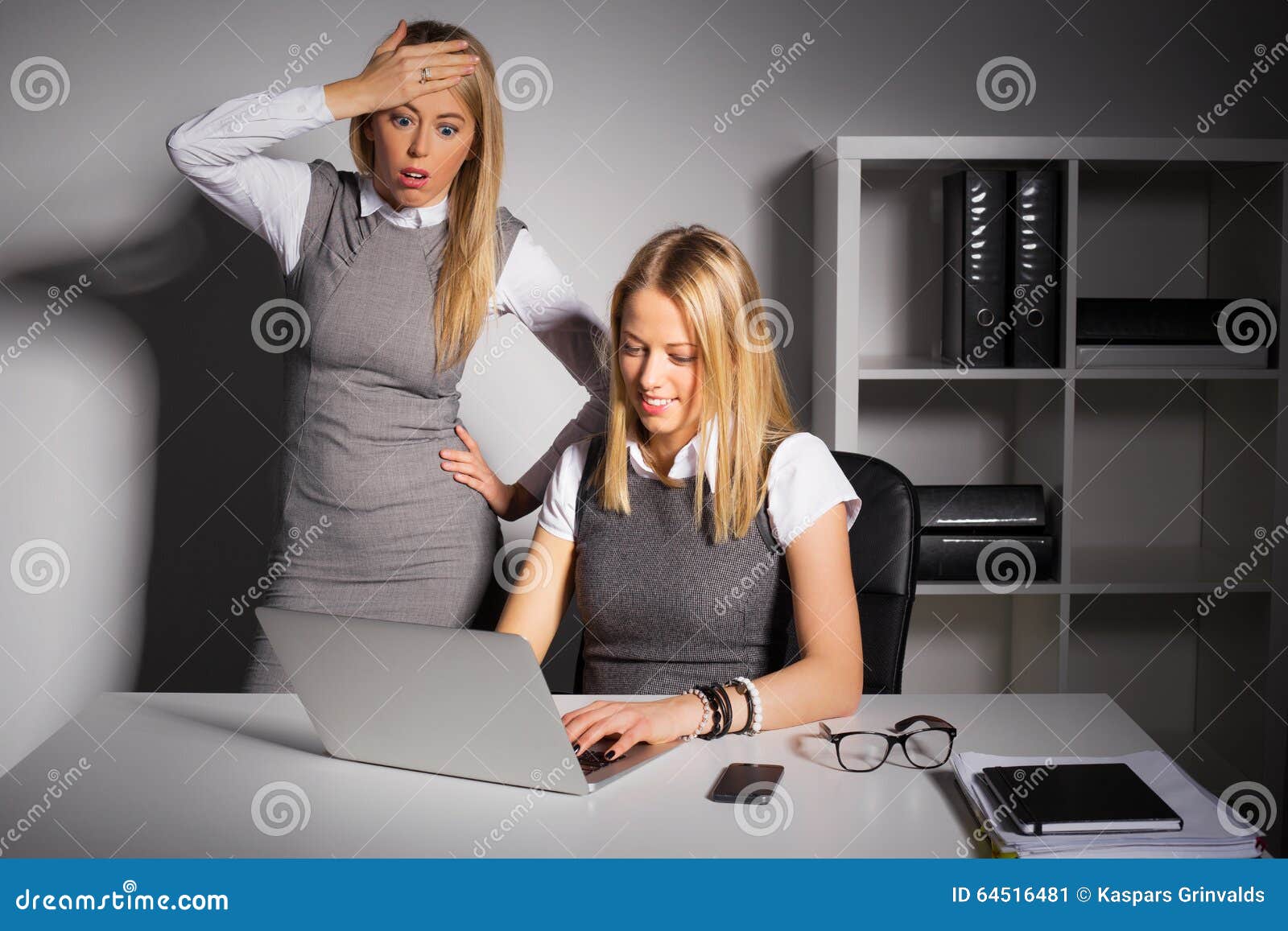Boss in Horror Looking at Employees Work Stock Image - Image of ...