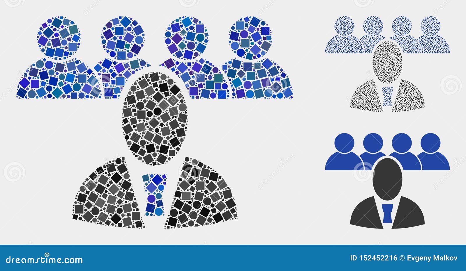 Boss Icon Mosaics of Squares and Circles Stock Vector - Illustration of ...