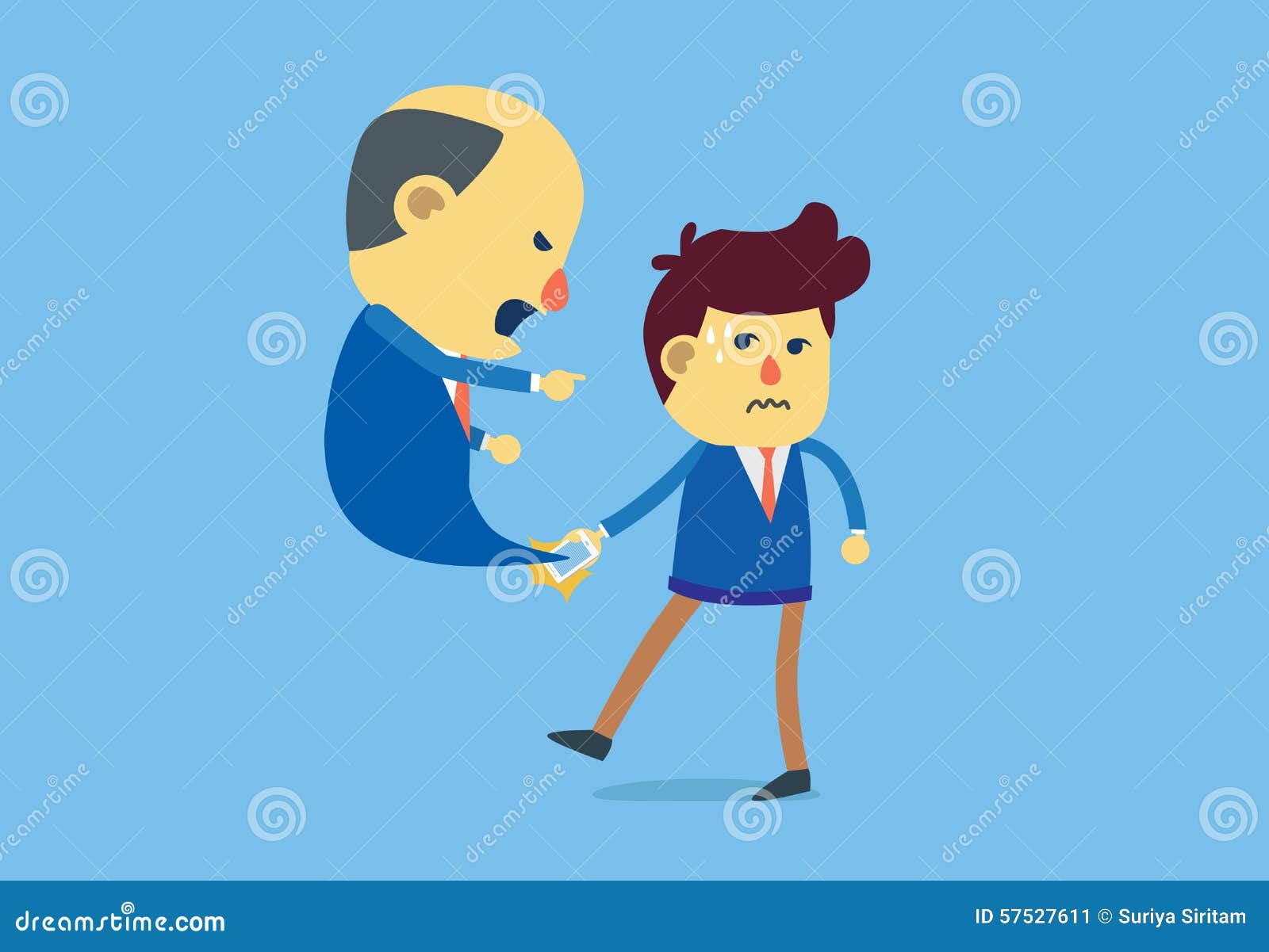 Boss Incoming Call To Reprimanding Stock Vector - Illustration of ...