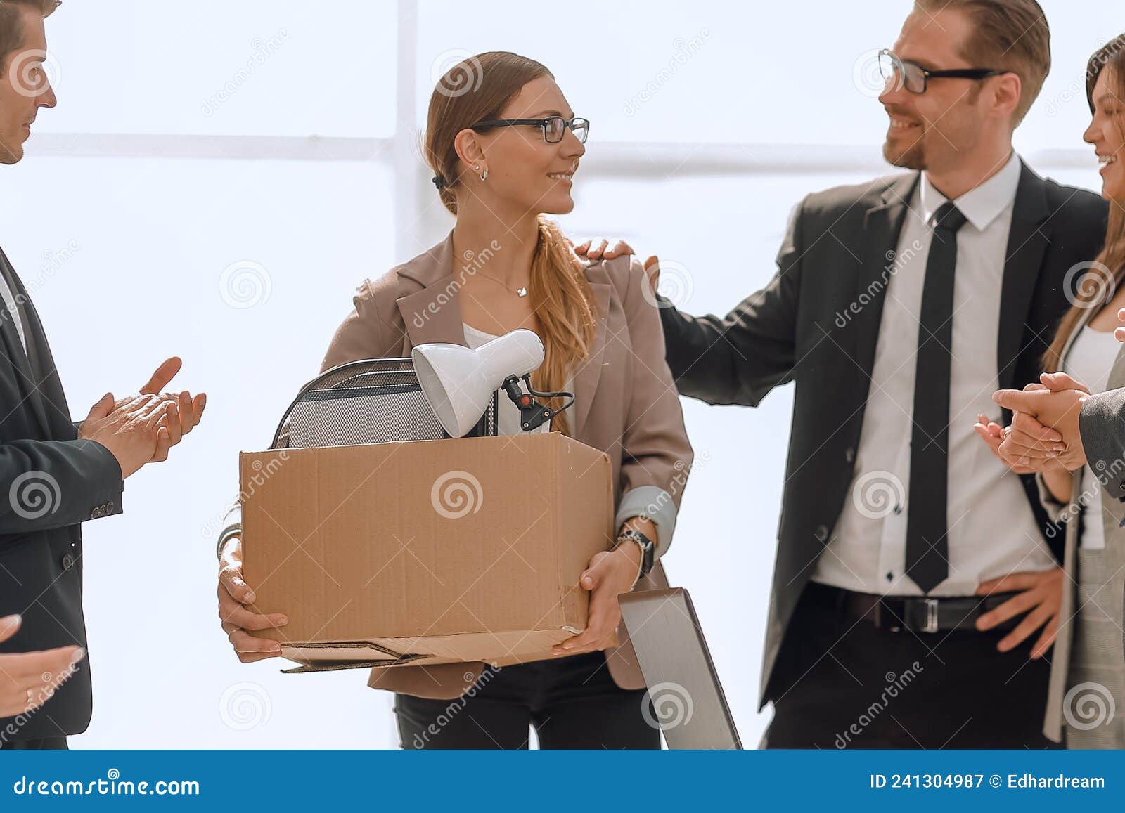 Boss Introduces the Business Team with the New Employee Stock Image ...