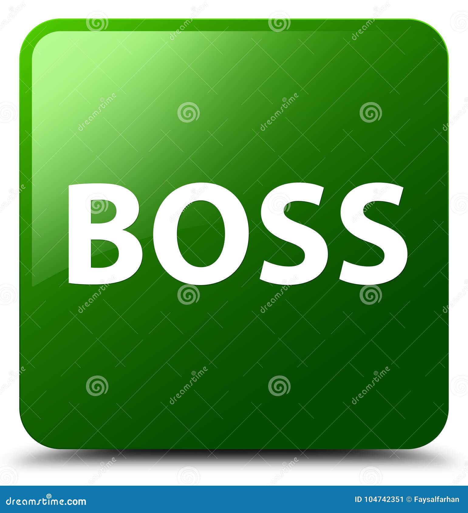 Boss green square button stock illustration. Illustration of president ...