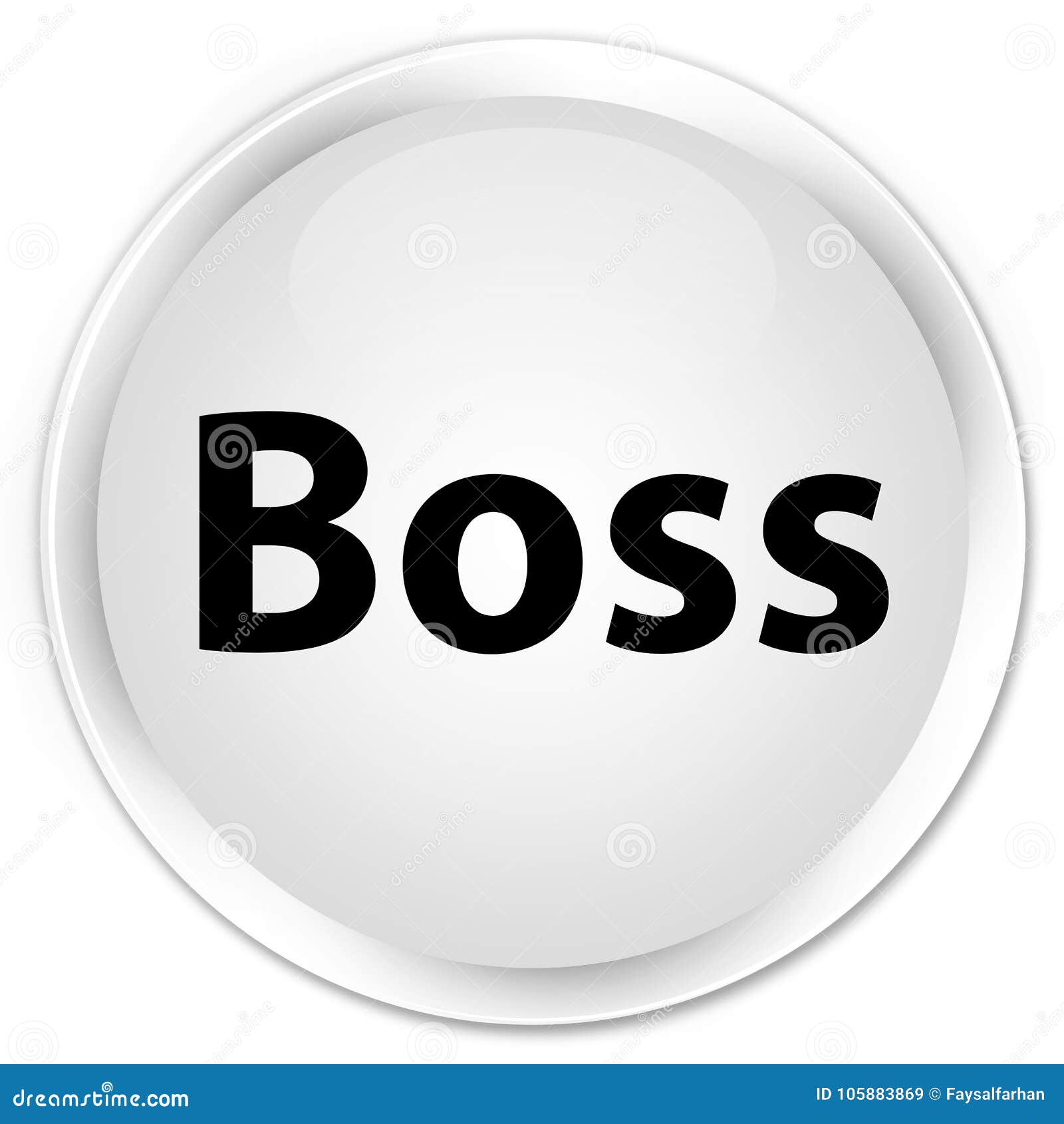 Boss Premium White Round Button Stock Illustration - Illustration of ...