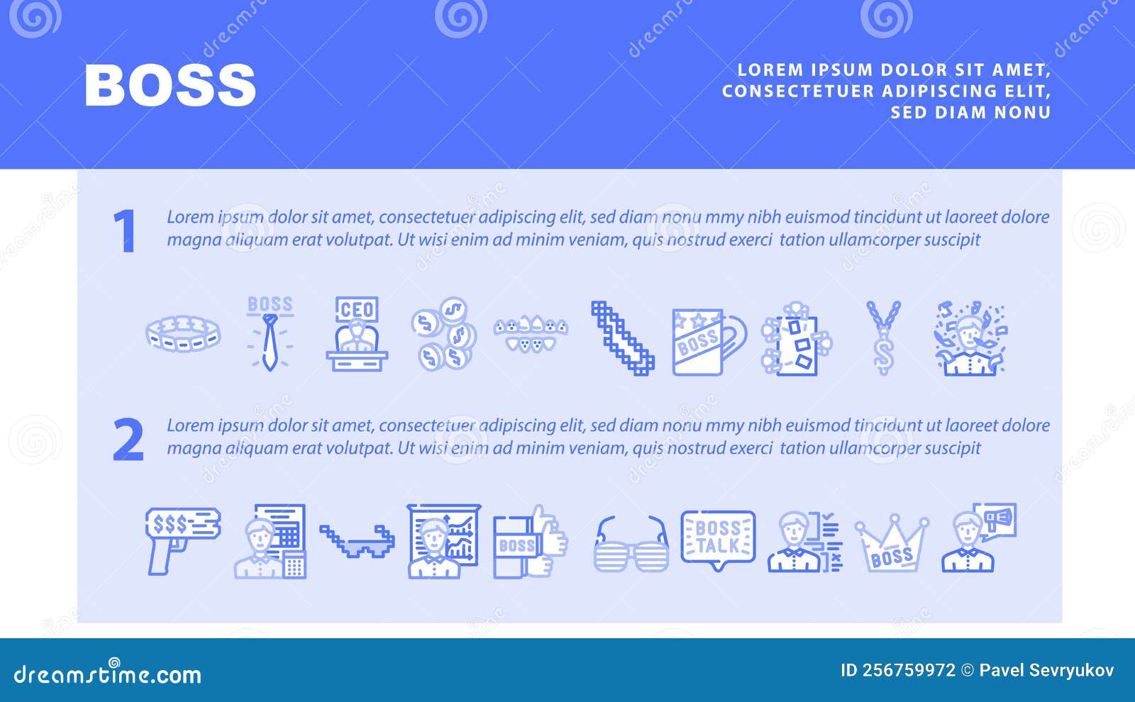 Boss Leader Businessman Accessory Landing Header Vector Stock Vector ...