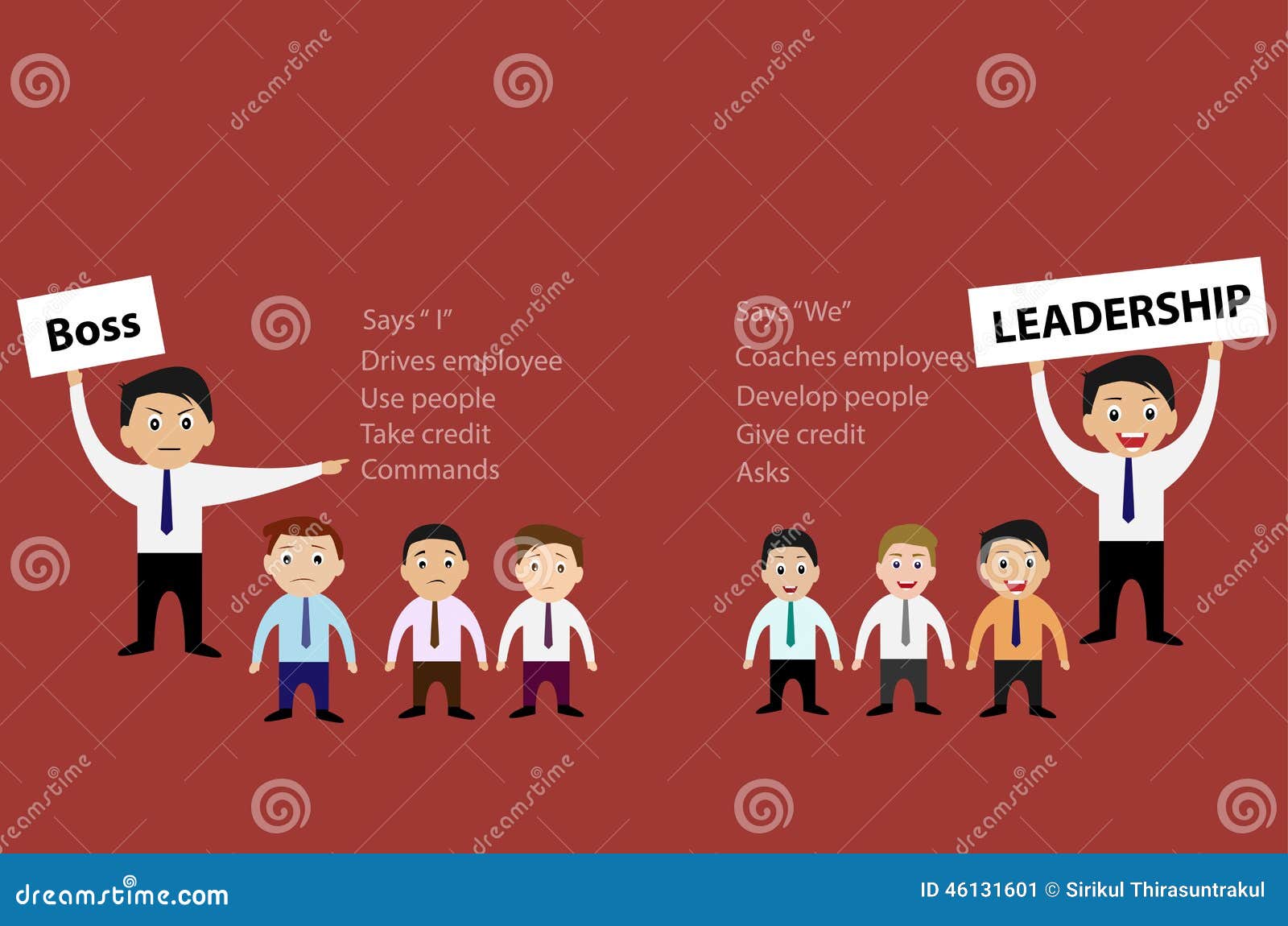 Boss and Leadership of Business Concept Stock Illustration ...