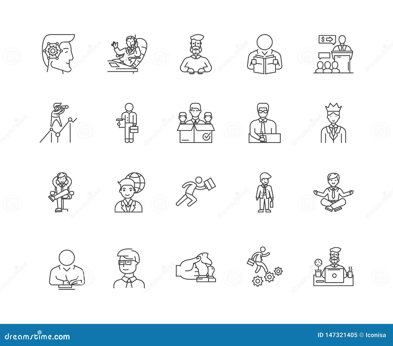 Boss Line Icons, Signs, Vector Set, Outline Illustration Concept Stock ...