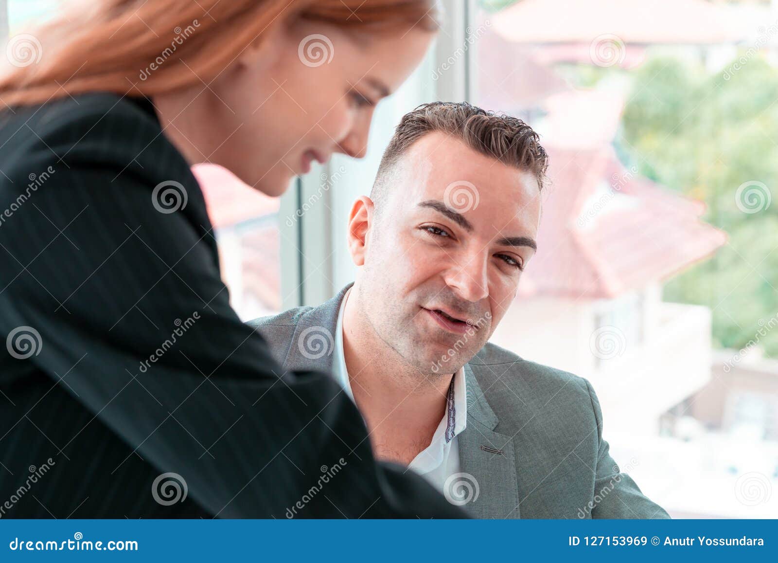 Boss Looking Flirty with Female Worker Stock Image - Image of ...