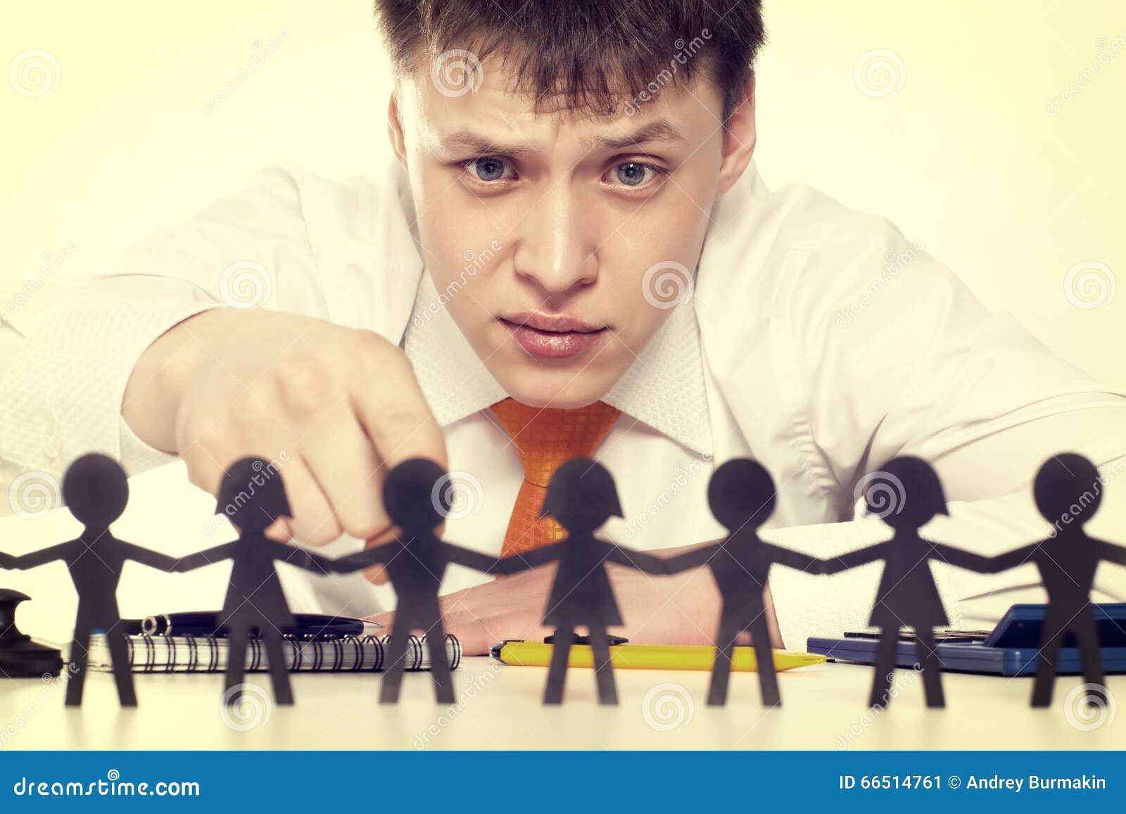 The Boss Looks at a Group of People Stock Image - Image of choice ...