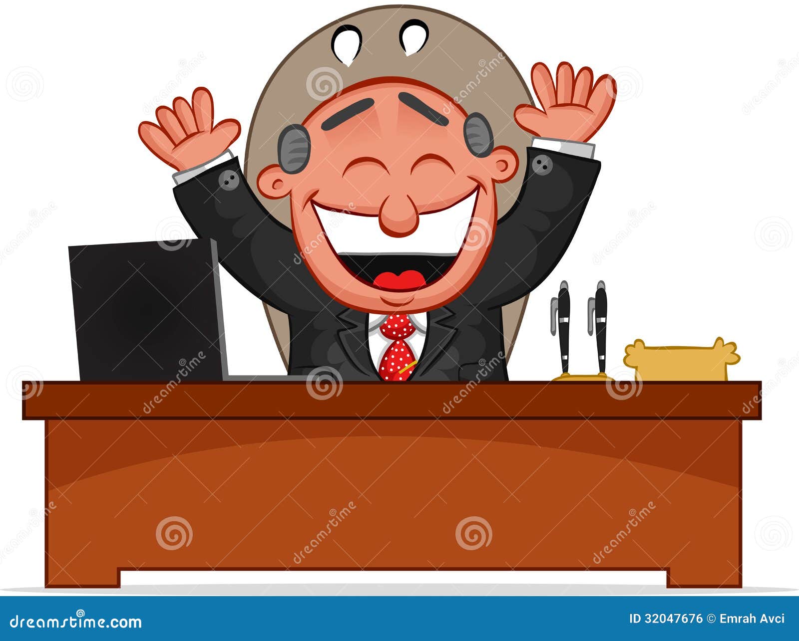 Boss Man Happy stock vector. Illustration of businessman - 32047676
