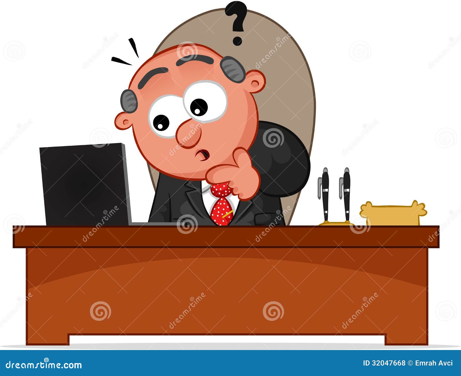 Boss Man Surprised stock vector. Illustration of funny - 32047668