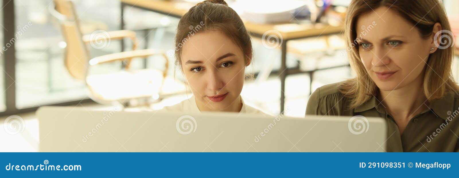 Boss and Manager are Looking at Computer Display in Office. Stock Image ...