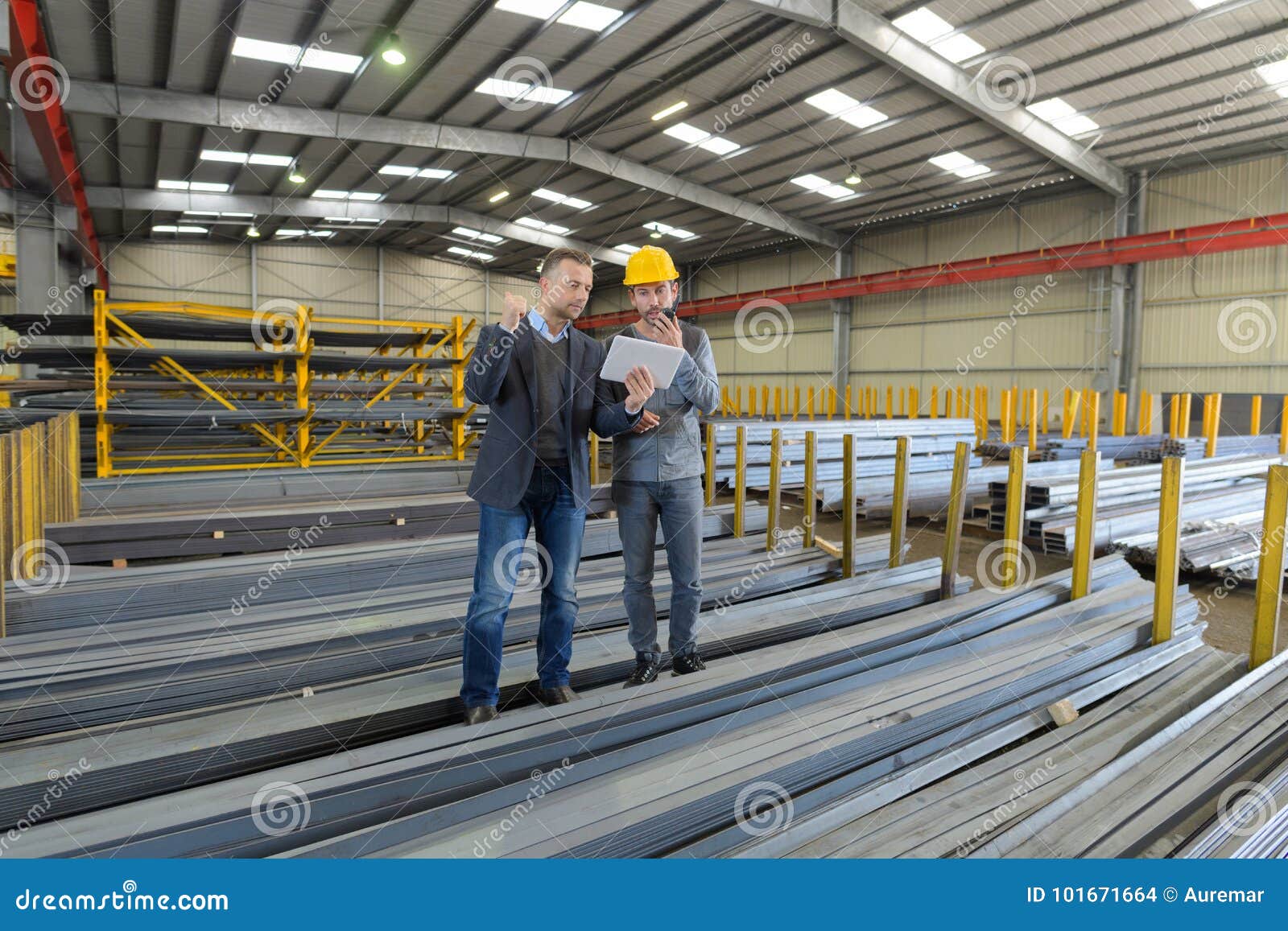 Boss and Manual Worker in Warehouse Stock Photo - Image of cardboard ...
