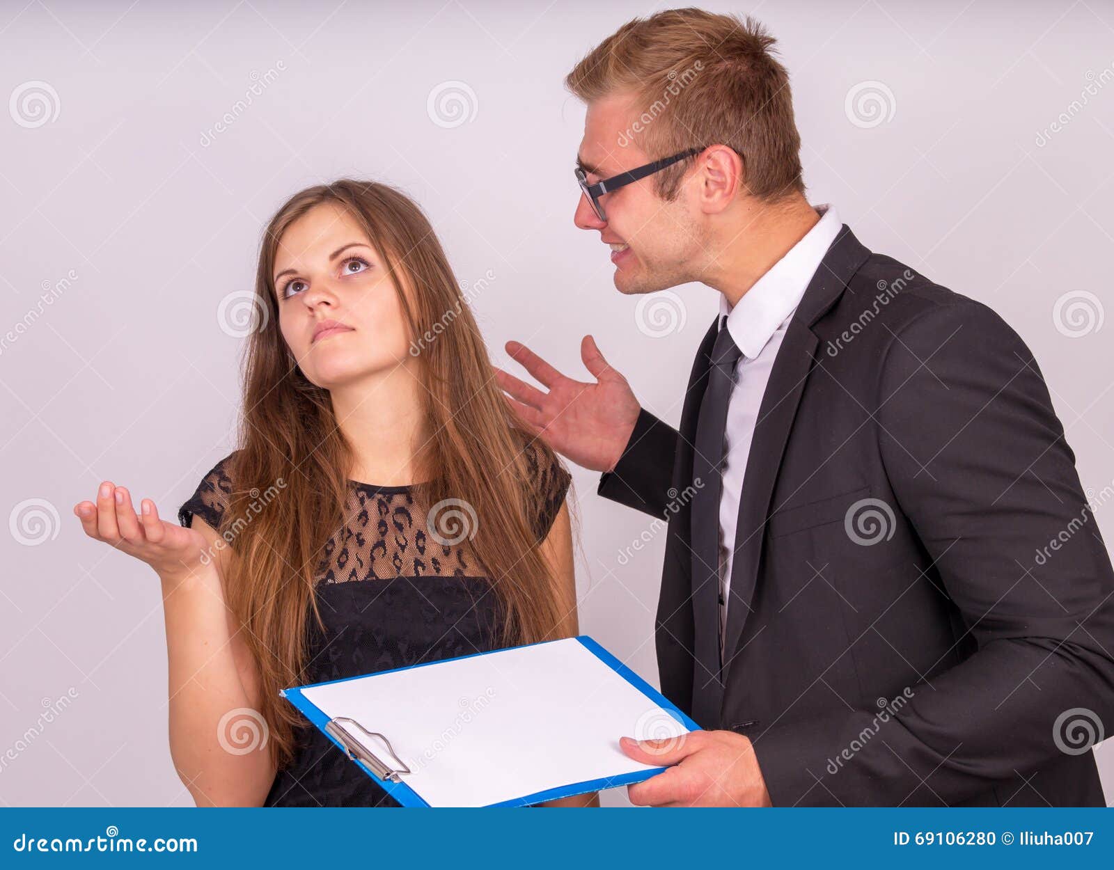 The Boss is Not Satisfied with the Work of Subordinate Stock Photo ...