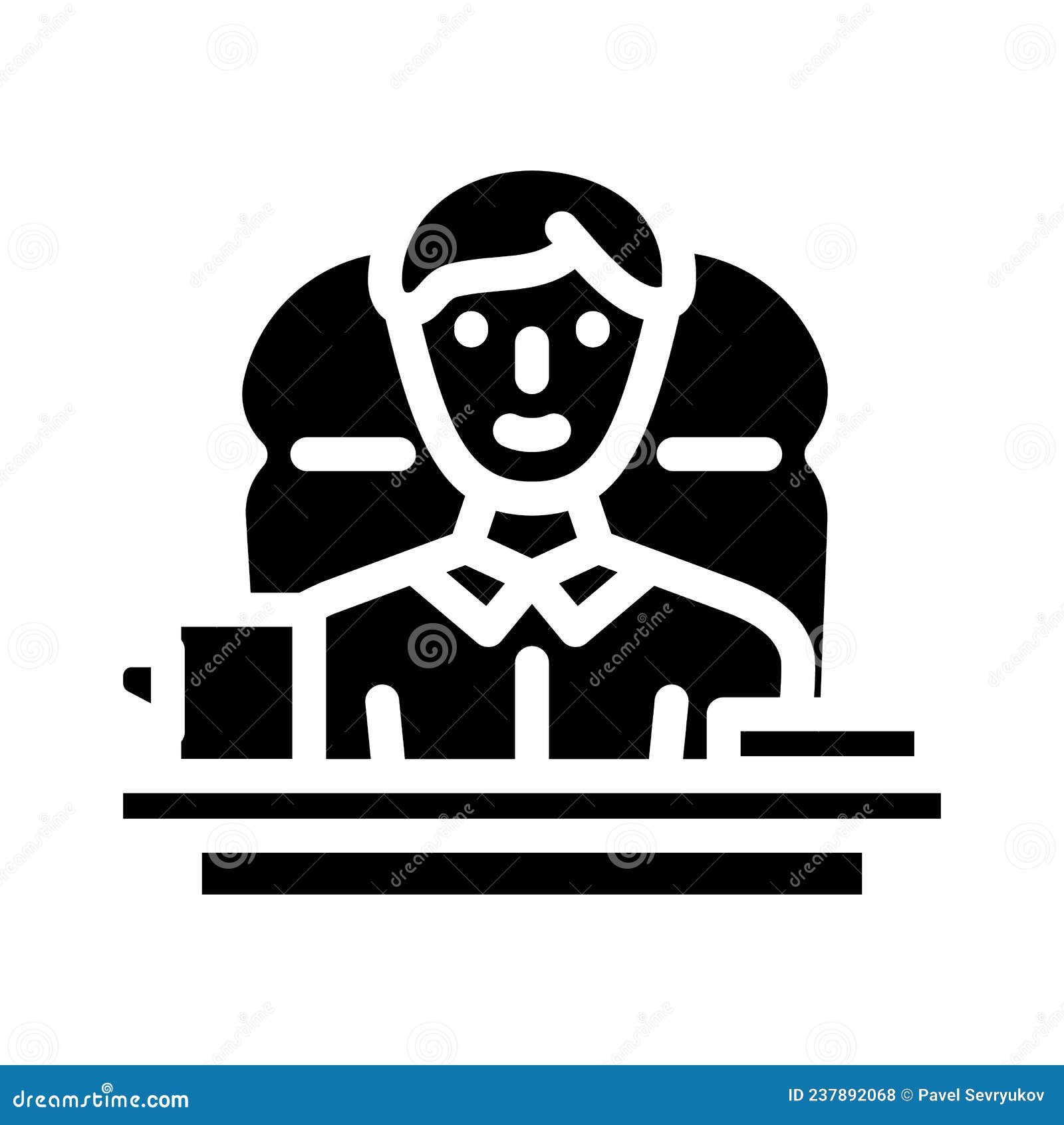 Boss at Office Table Glyph Icon Vector Illustration Stock Vector ...
