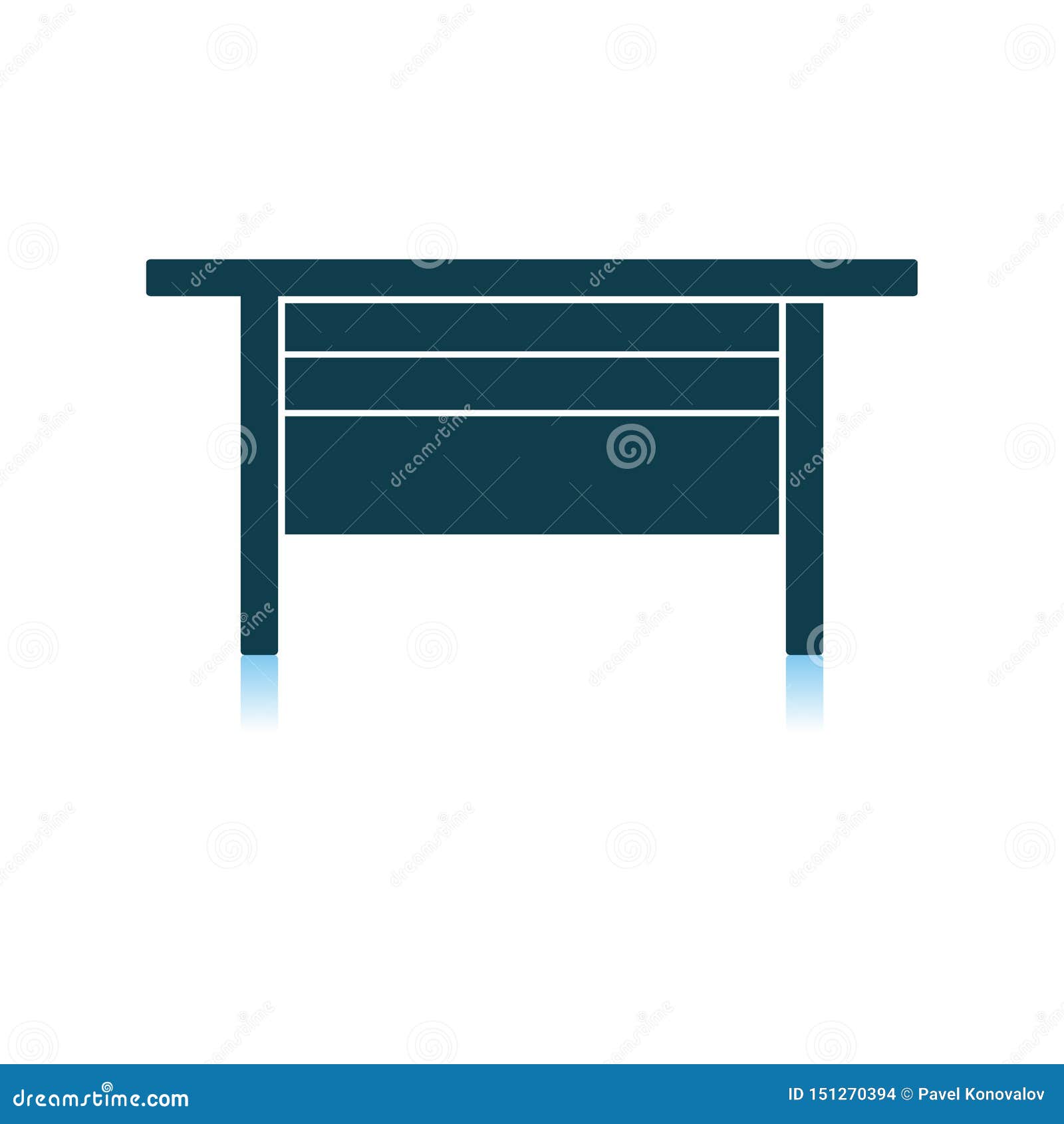 Boss Office Table Icon stock vector. Illustration of single - 151270394