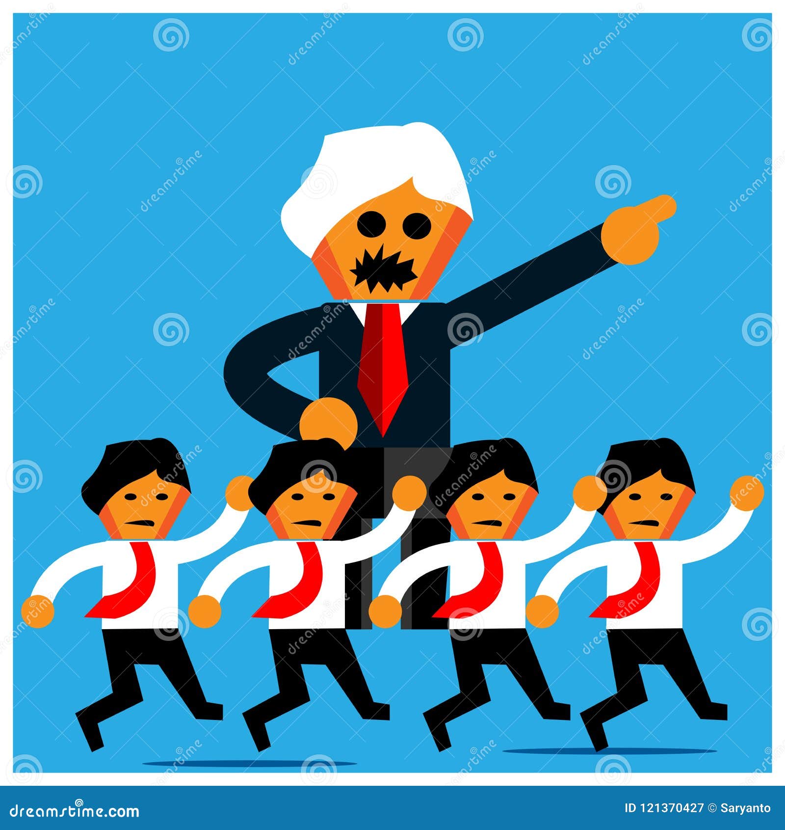 Boss And Office Workers. The Vector Illustration Is Showing The Concept ...