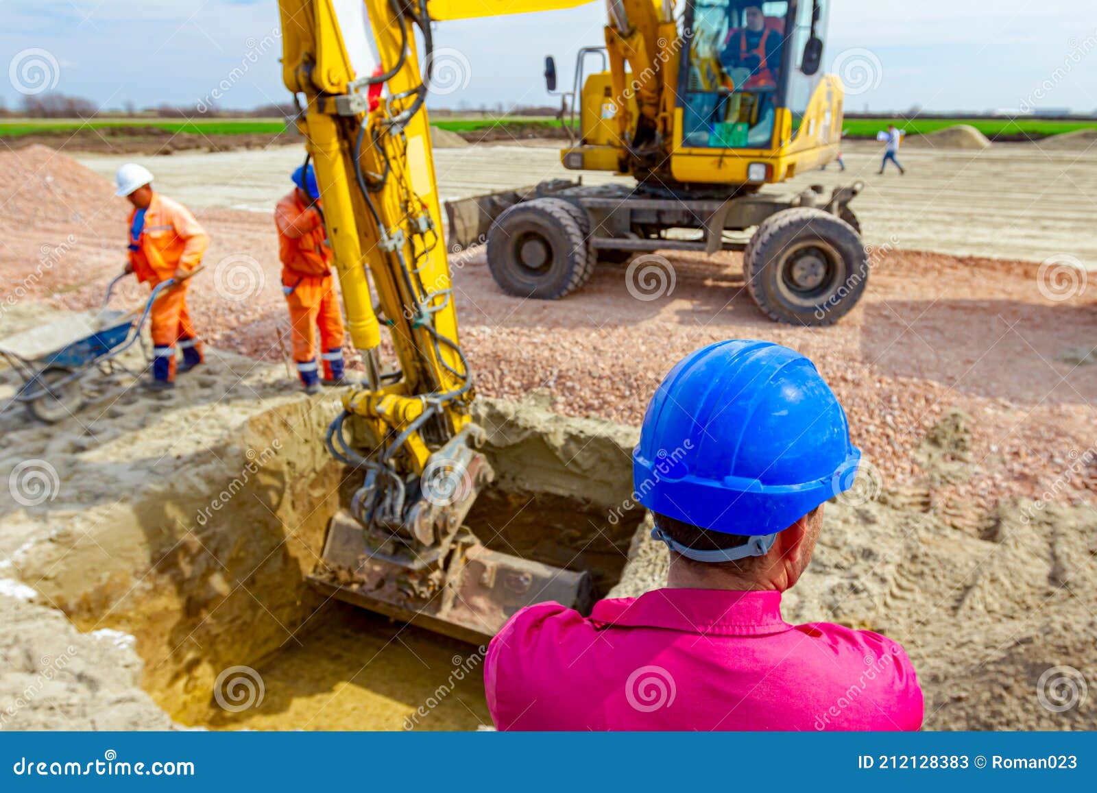 Boss Oversees, Control Work On Construction Site Editorial Image ...
