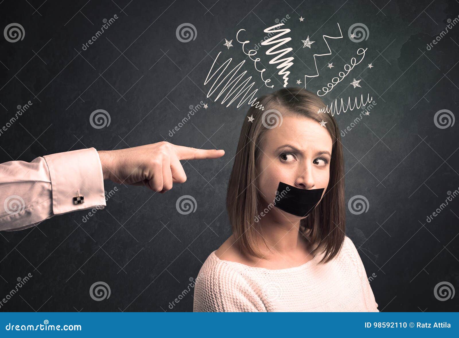 Boss pointing at employee stock photo. Image of leader - 98592110