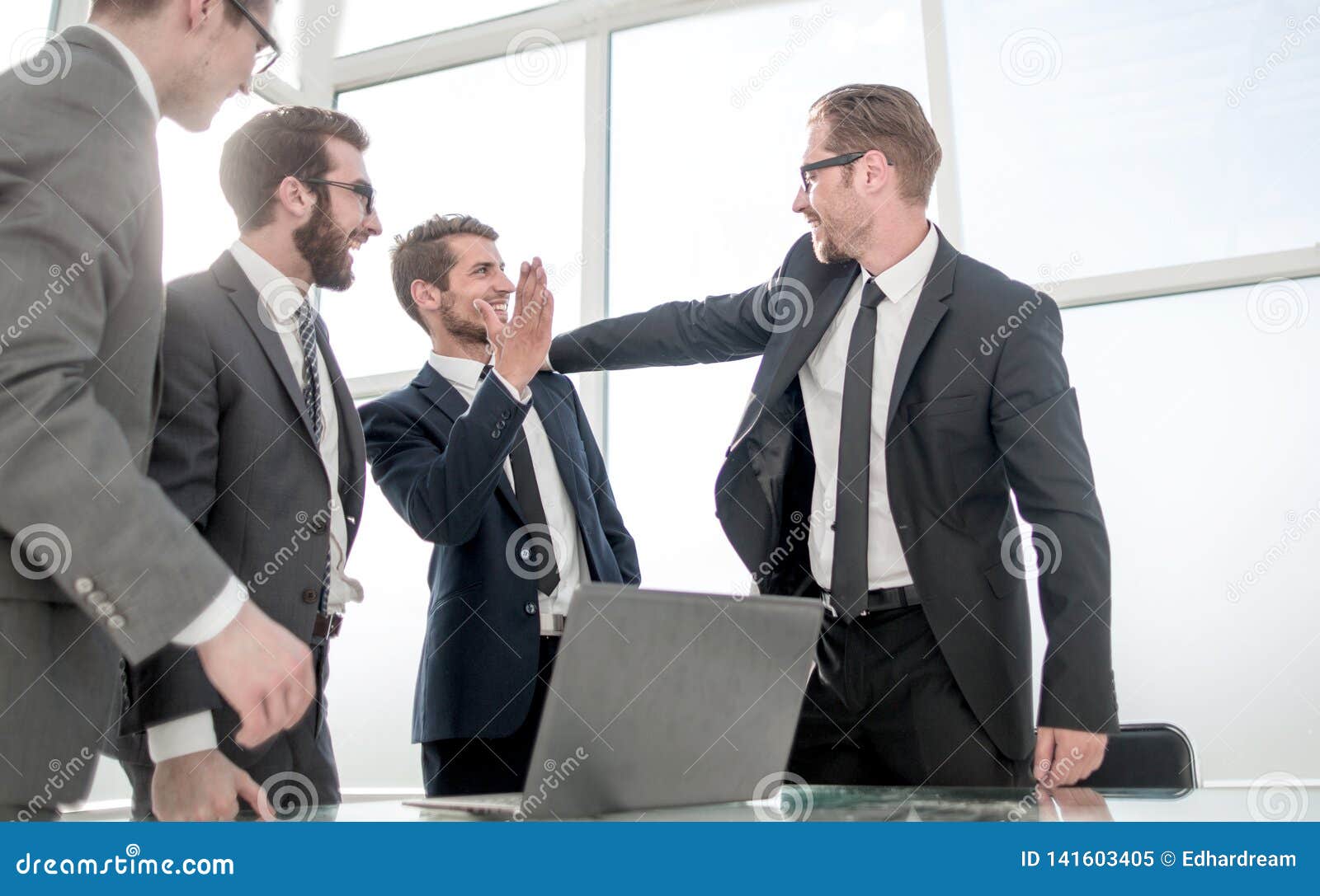 Boss Praises the Employee for the Good Work Stock Image - Image of ...