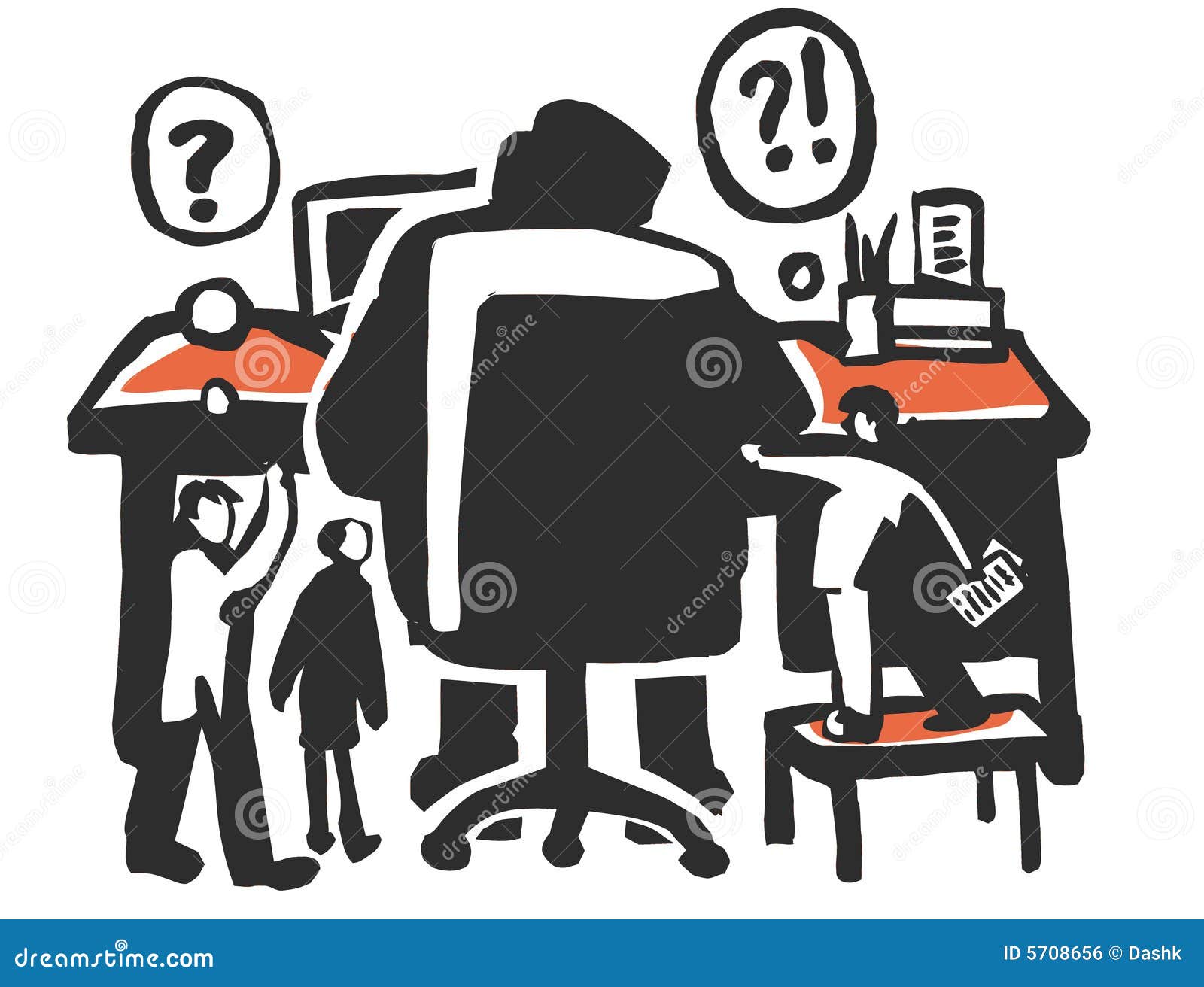 Boss&questions stock vector. Illustration of communications - 5708656