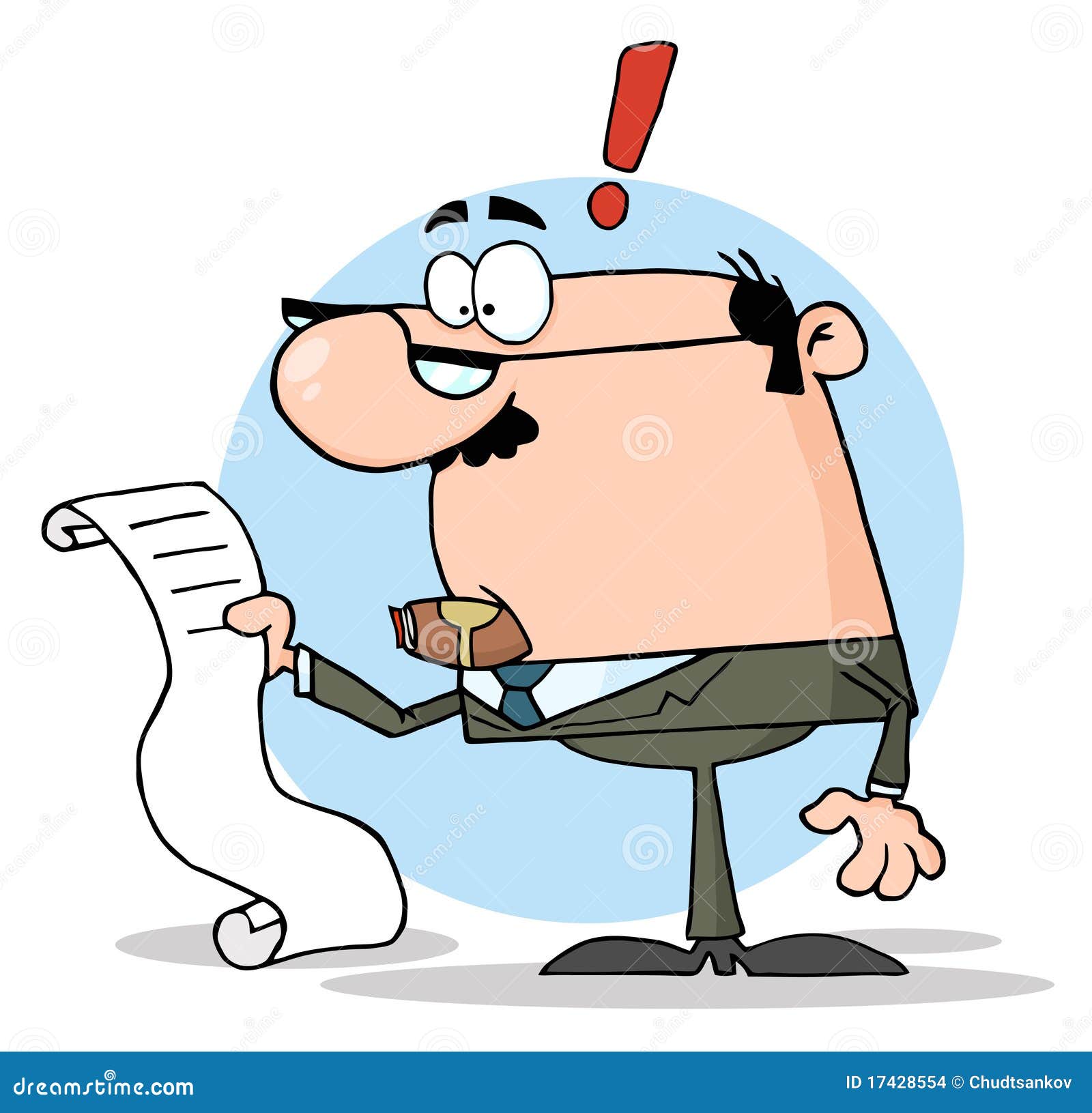 Boss reviewing big bill stock vector. Illustration of bill - 17428554